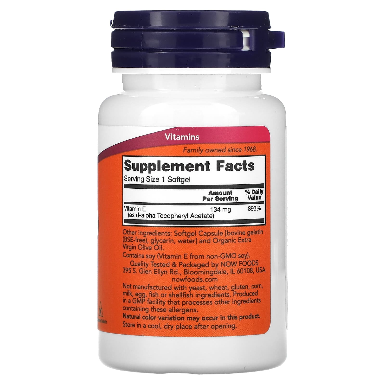 NOW Foods, E-200, 134 mg (200 IU), 100 Softgels NOW Foods, E-200, 134 mg (200 IU), 100 Softgels