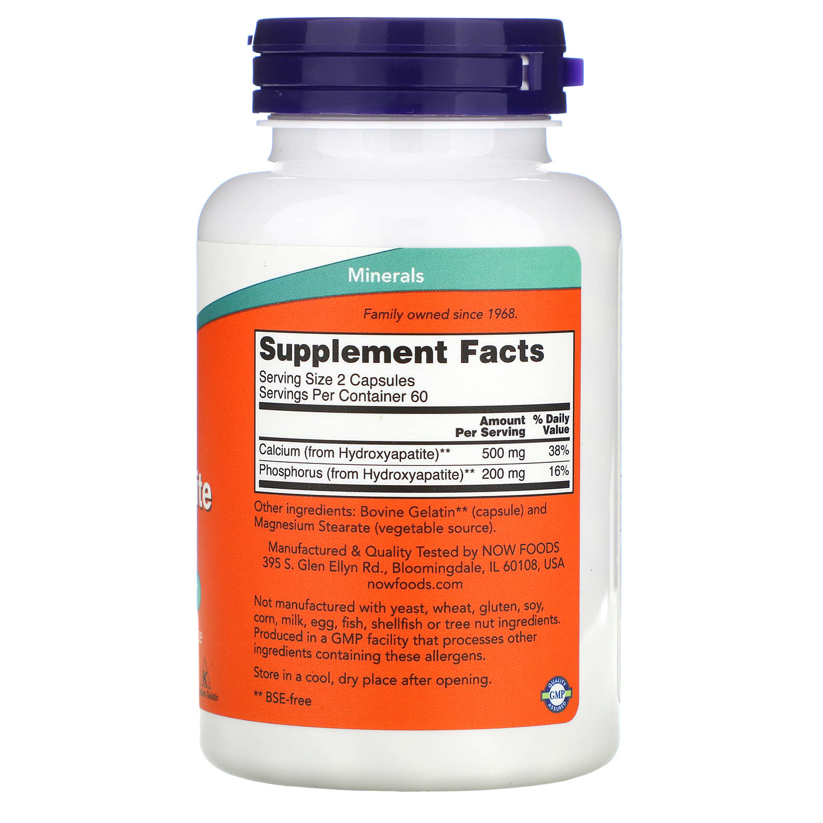 NOW Foods, Calcium Hydroxyapatite Caps, 120 Capsules