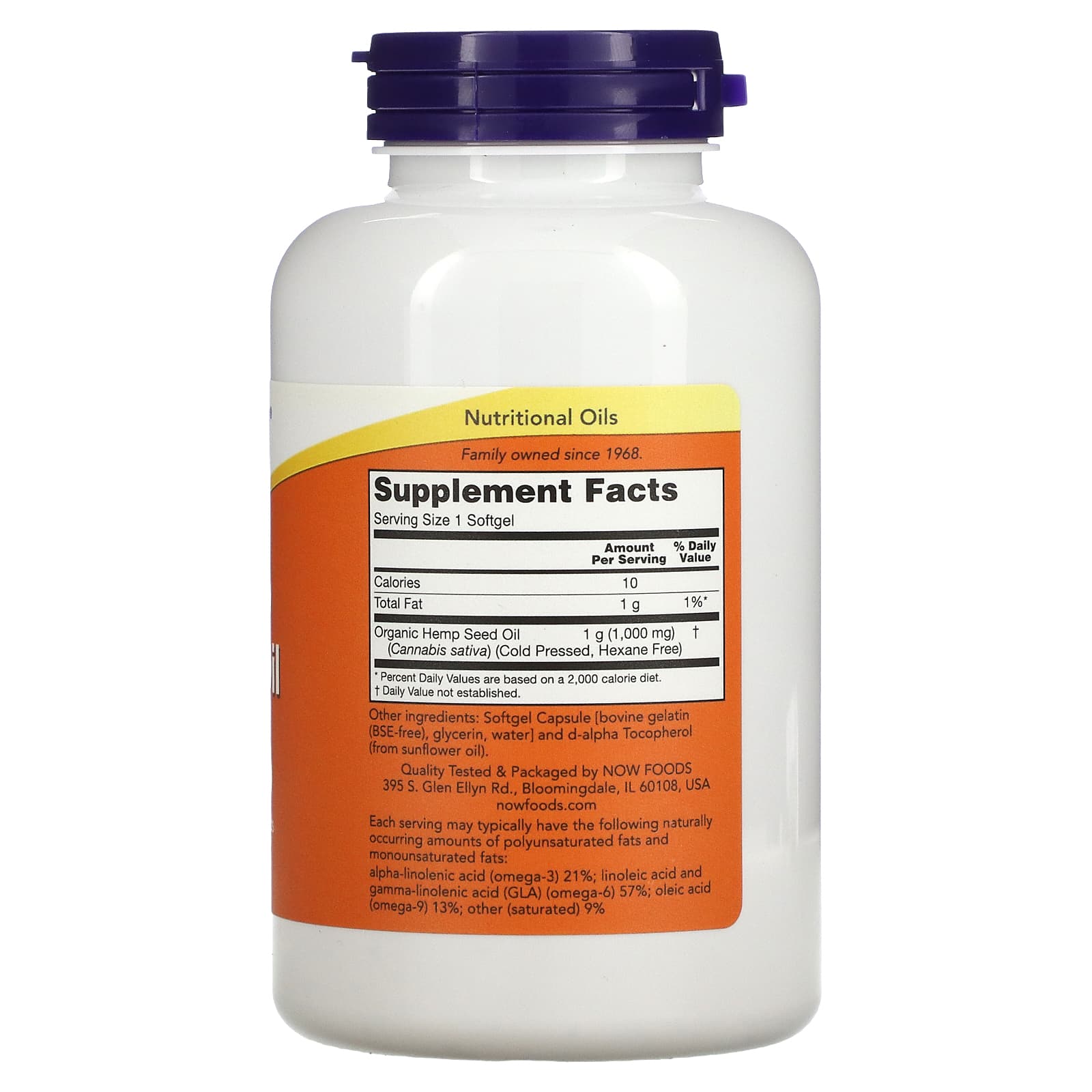 NOW Foods, Hemp Seed Oil, 1,000 mg, 120 Softgels