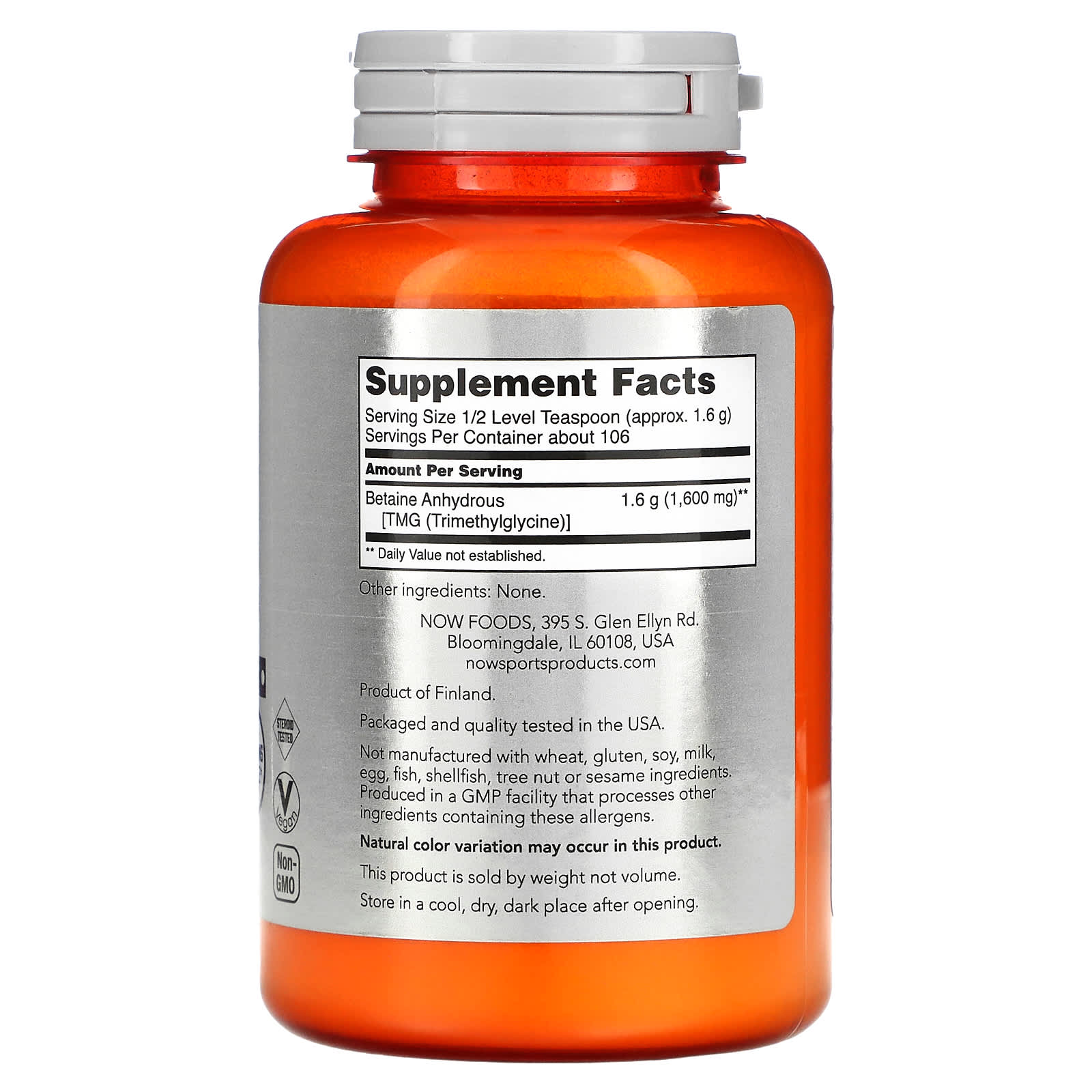 NOW Foods, Sports, Betaine Powder, 6 oz (170 g)