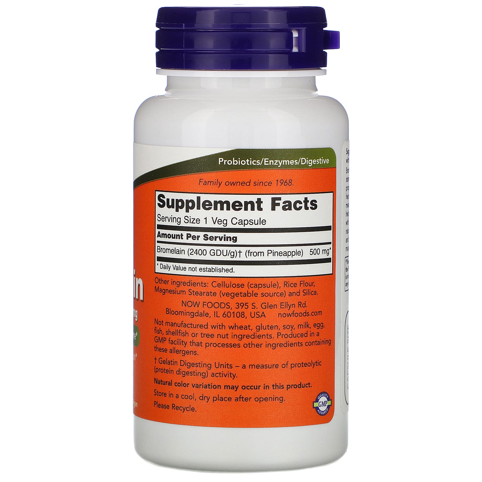 Now Foods Bromelain 500 Mg 60 Veg Capsules