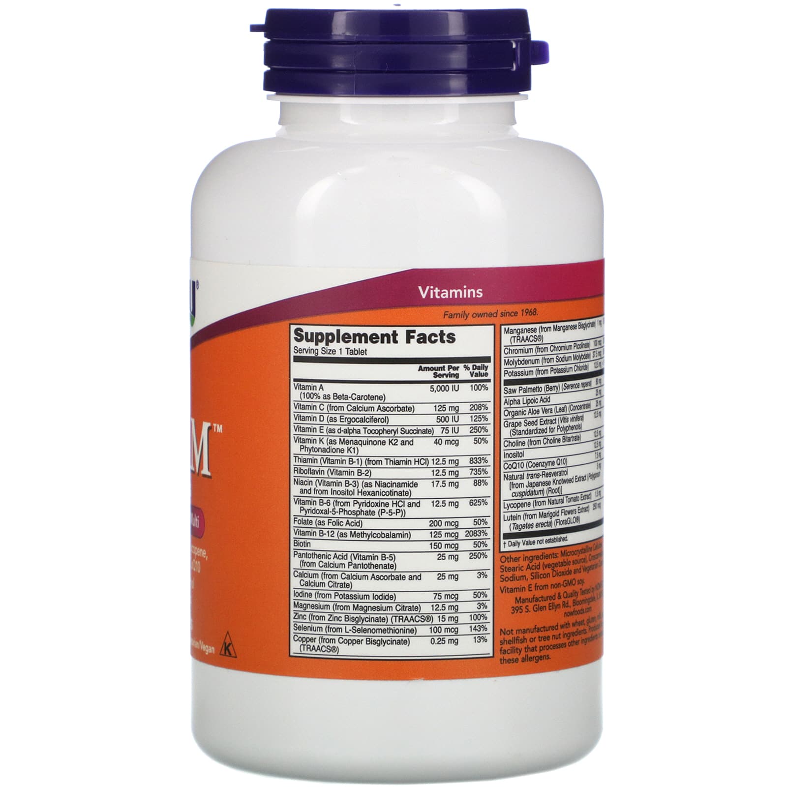 NOW Foods, ADAM, Superior Men's Multi, 120 Tablets