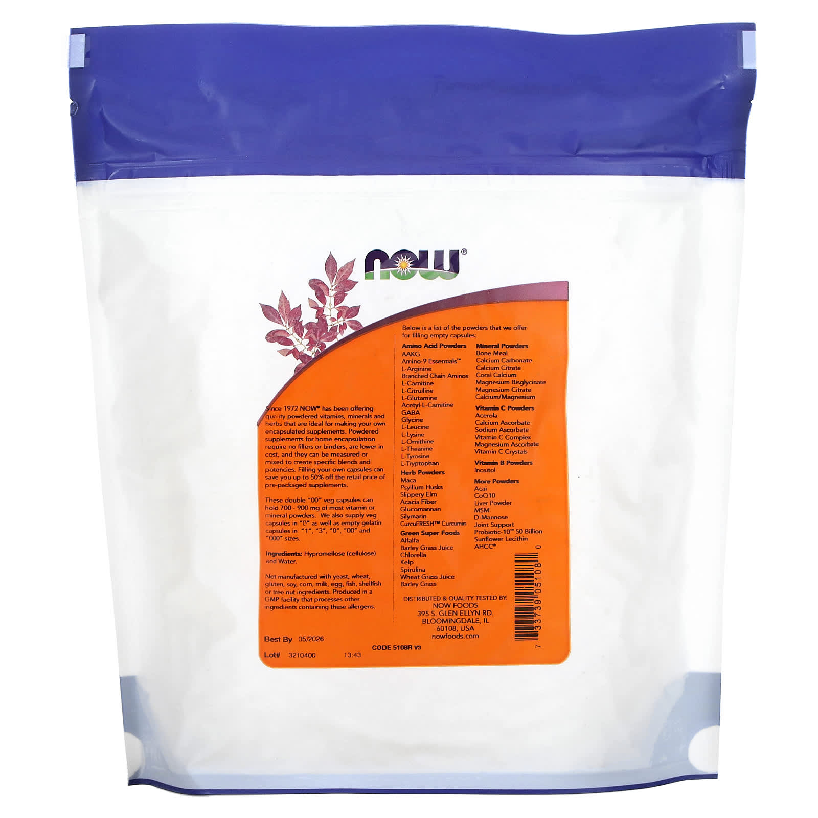 NOW Foods, Double "00" Veg Capsules, Approx. 750 Empty Veg Capsules, 3. ...