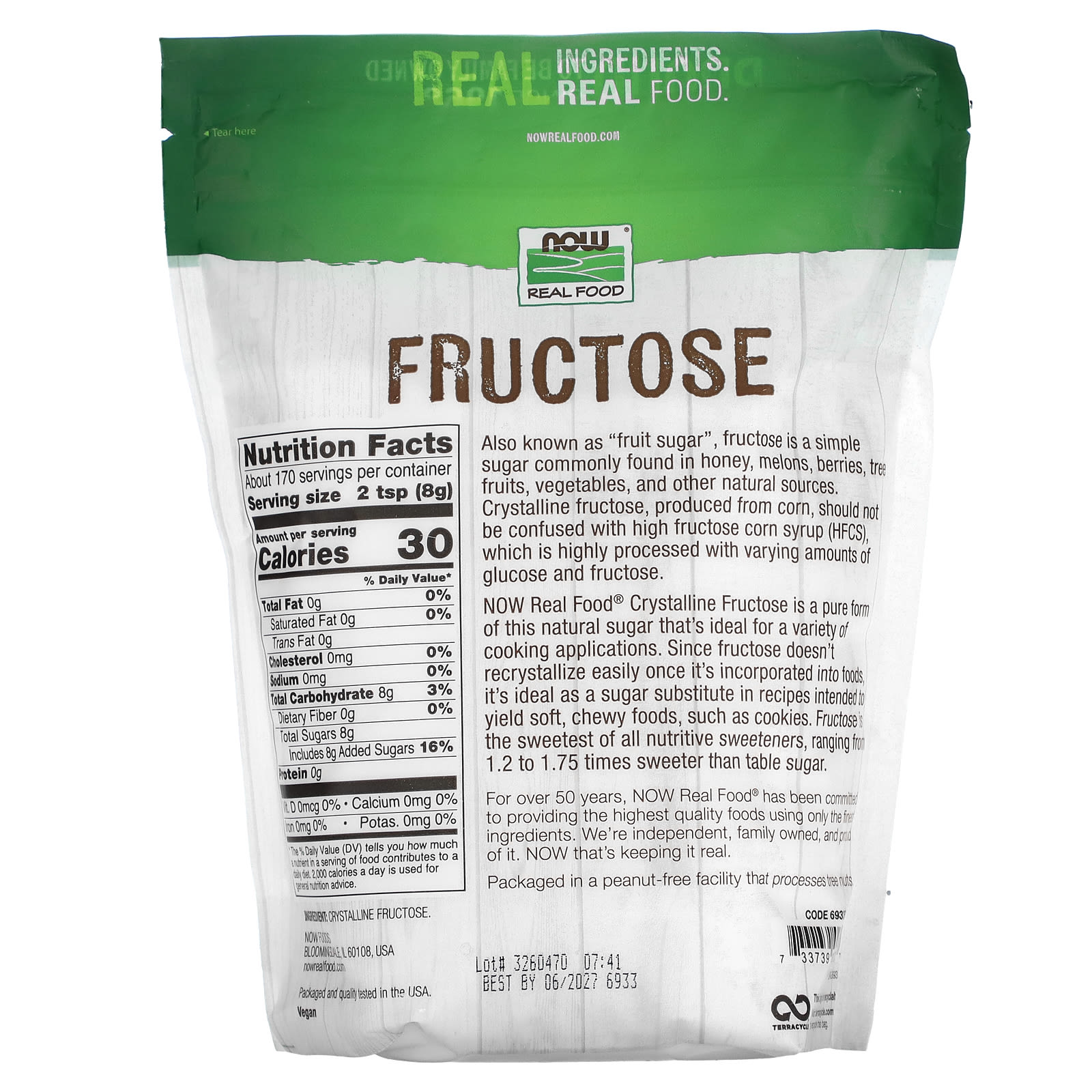 Now Foods Fructose Sweetener 3 Lbs 1361 G