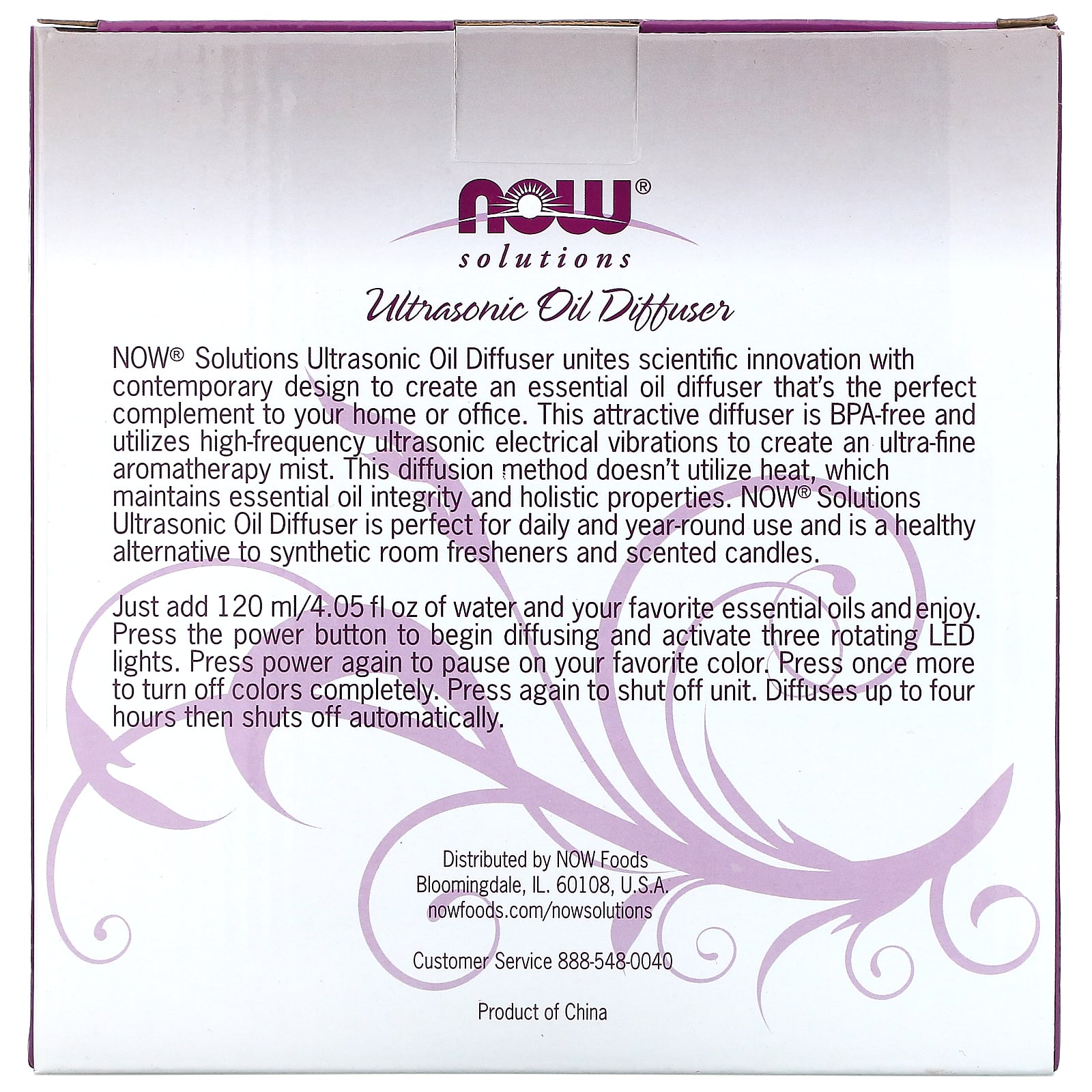 NOW Foods, Solutions, Ultrasonic Oil Diffuser, 1 Diffuser