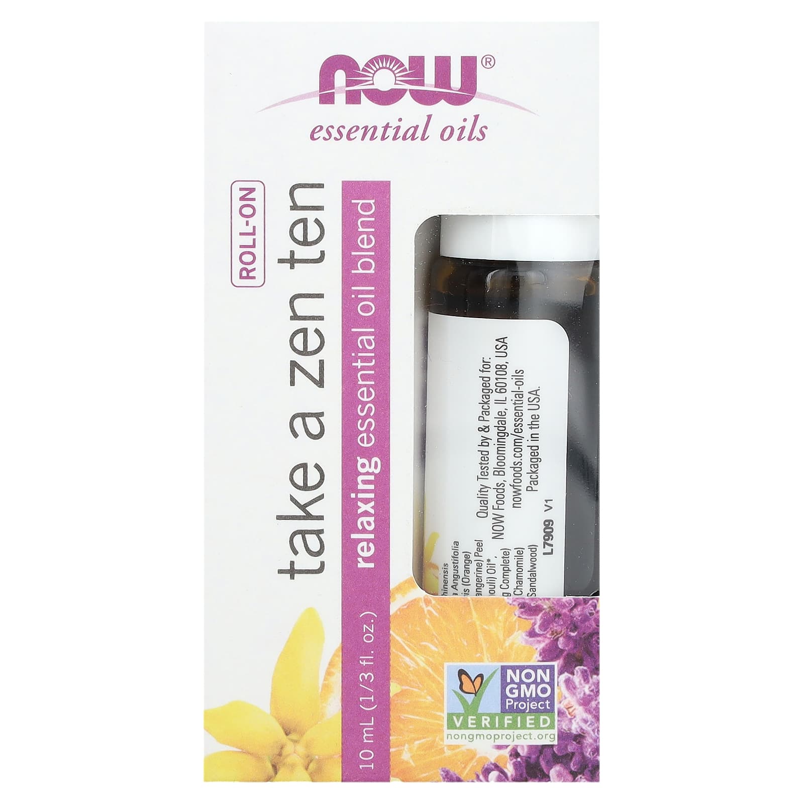 NOW Foods, Essential Oils, Roll On, Take a Zen Ten, 1/3 fl oz (10 ml)