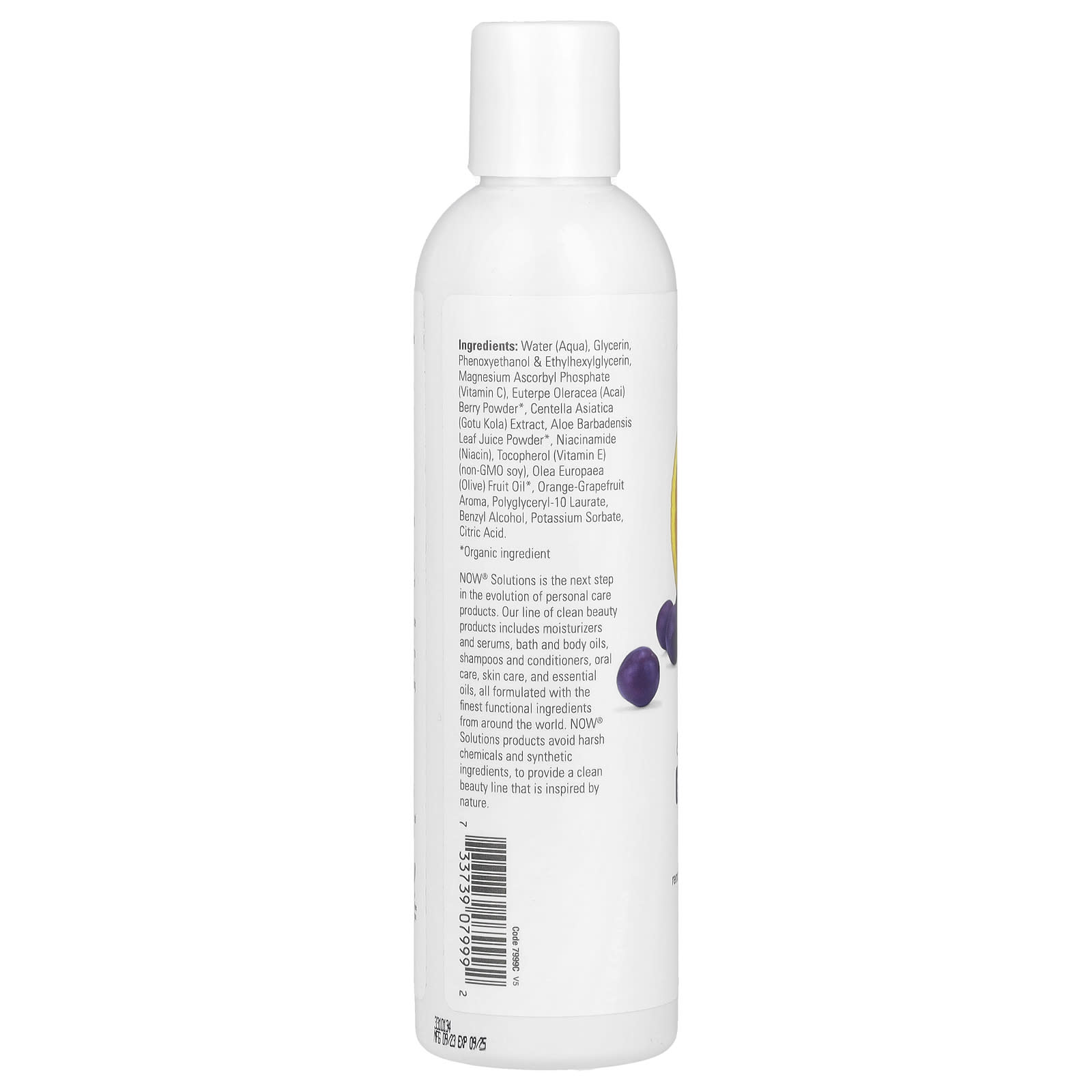 NOW Foods, Solutions, Purifying Toner, Vitamin C & Acai Berry, 8 fl oz ...