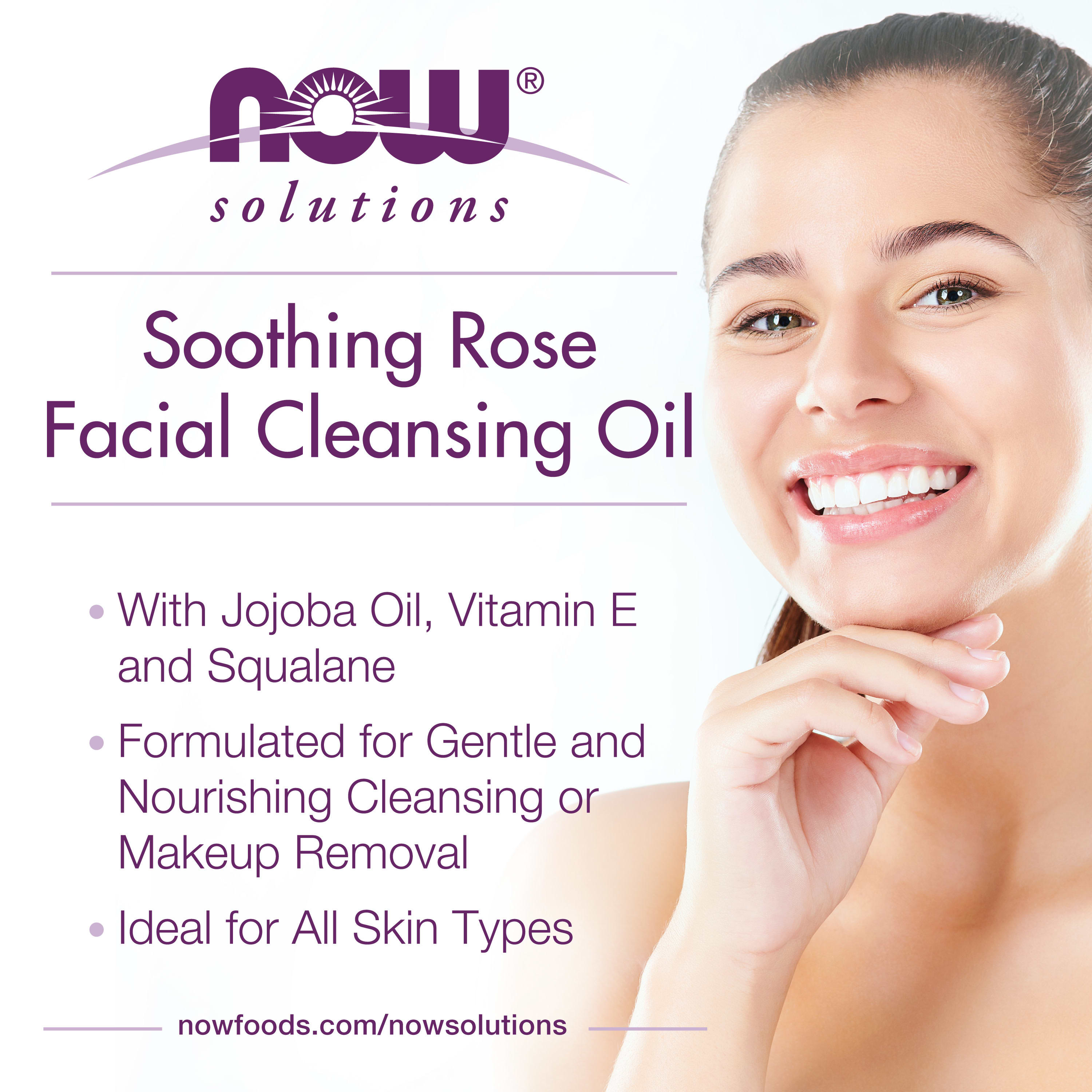 NOW Foods, Solutions, Soothing Rose Facial Cleansing Oil, 4 fl oz (118 ml)