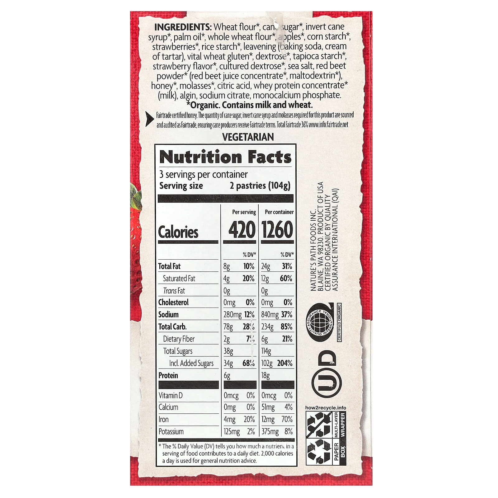 Nature's Path, Organic Flavored Toaster Pastries, Frosted Berry ...