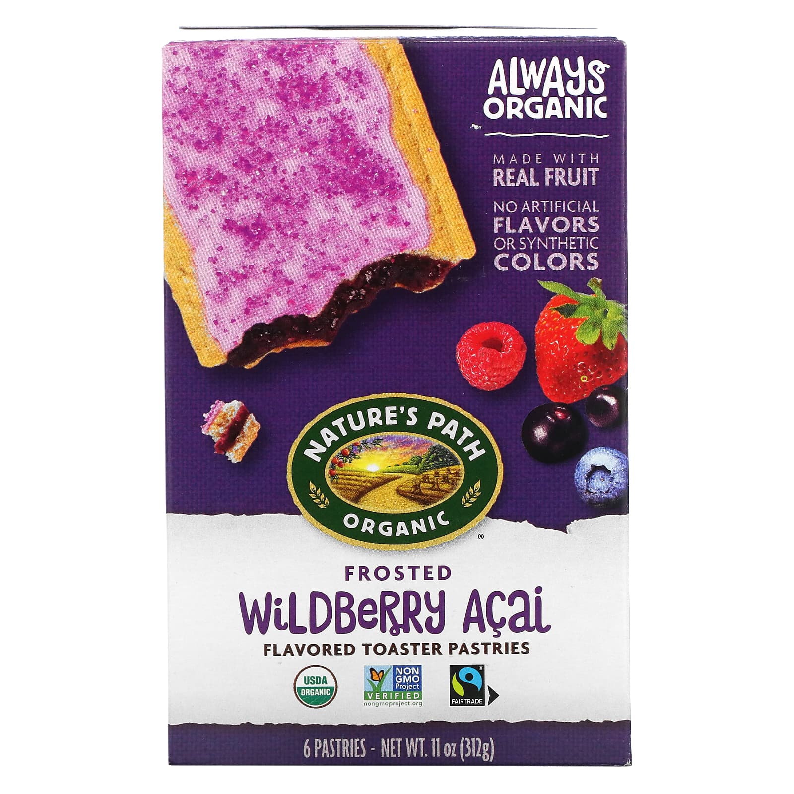 Nature's Path, Organic Toaster Pastries, Frosted Wildberry Acai, 6 ...