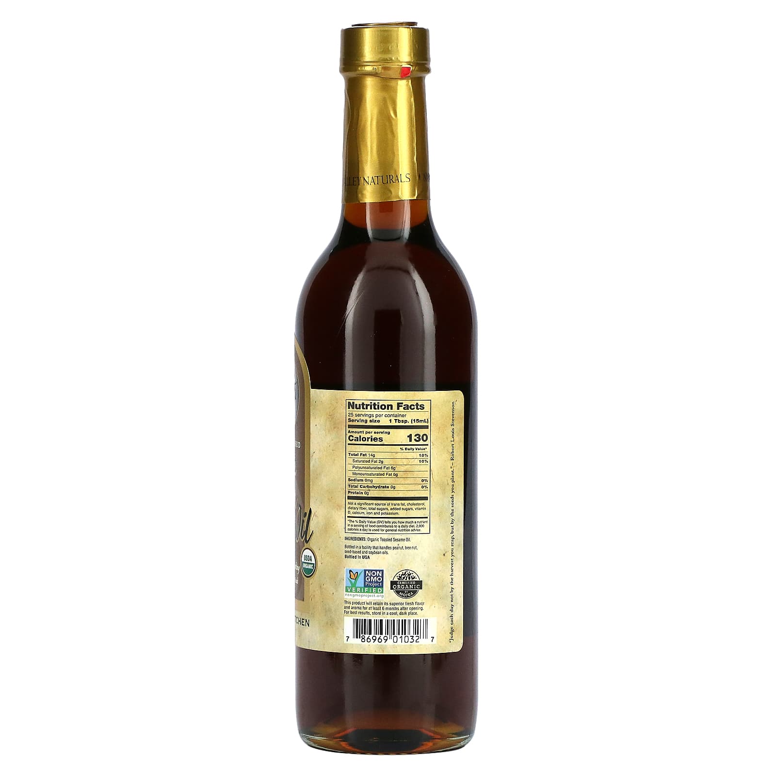 Napa Valley Naturals, 유기농 구운 참기름, 375ml(12.7fl oz)