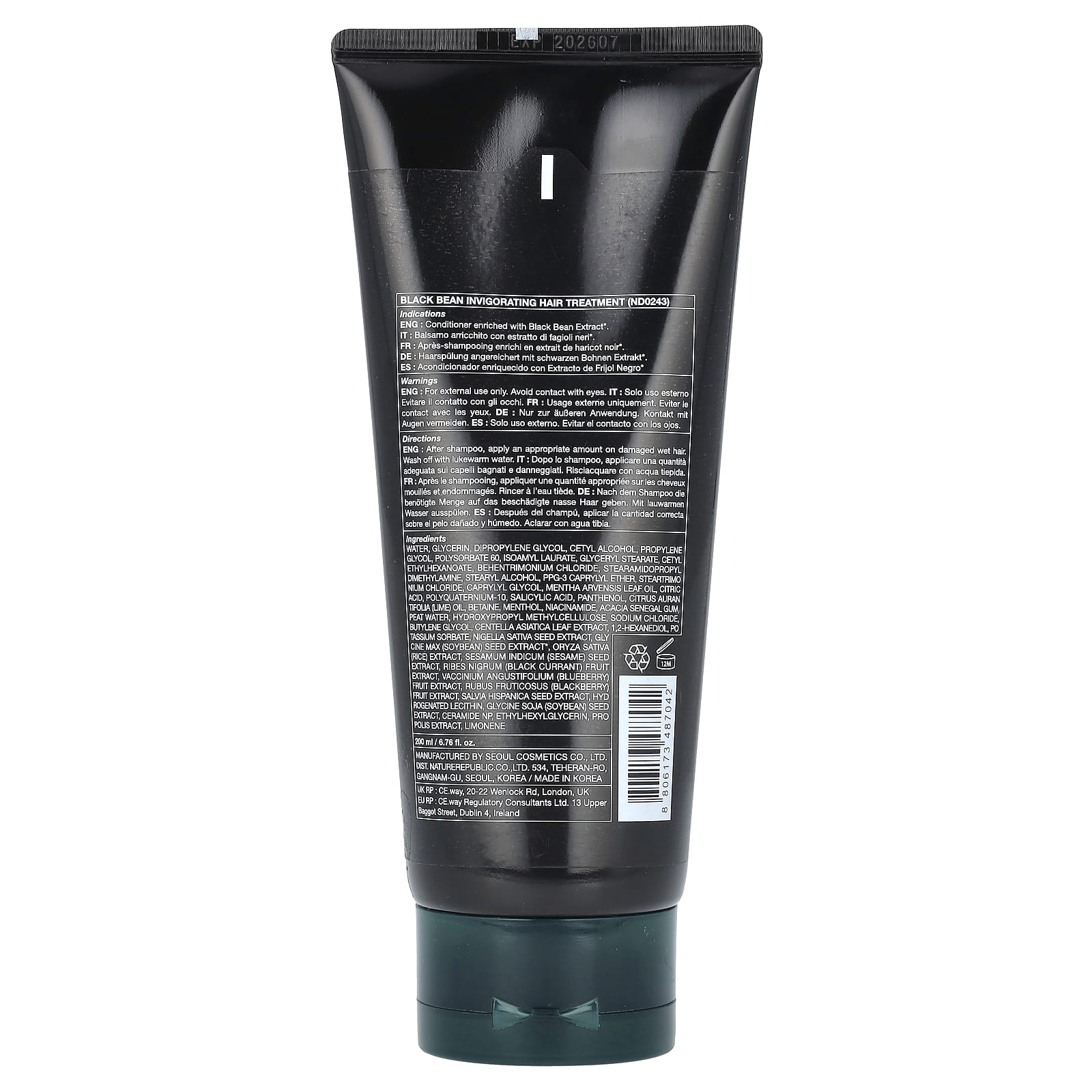 Nature Republic, Black Bean, Invigorating Hair Treatment, 6.76 fl oz ...