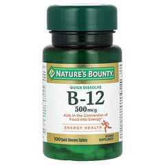 Nature's Bounty, Vitamin B-12, Natural Cherry, 500 mcg, 100 Quick ...