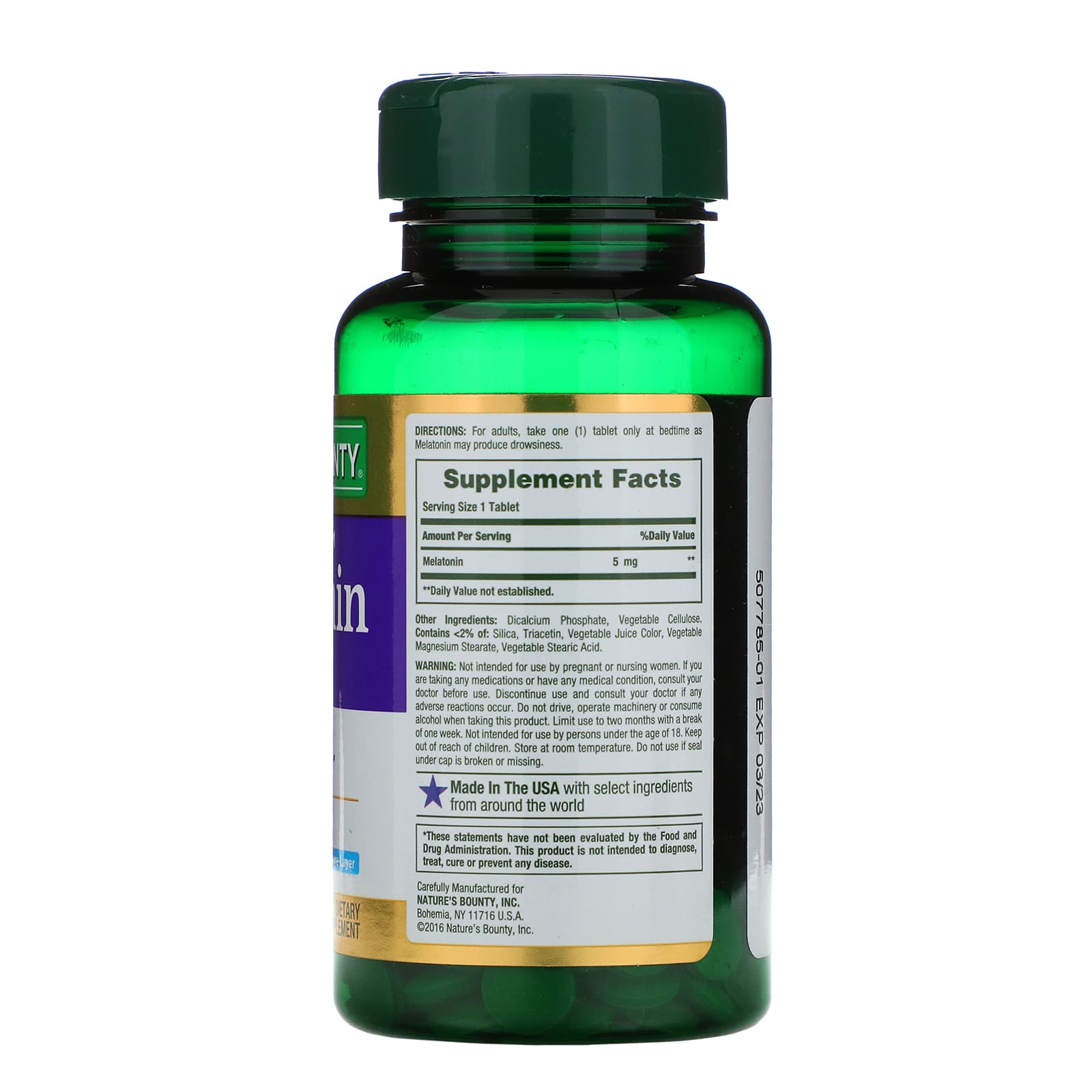 Nature's Bounty, Dual Spectrum, Melatonin, 5 mg, 60 Bi-Layer Tablets