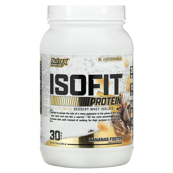 Nutrex Research, Proteína IsoFit, Suplemento de plátano, 990 g (2,18 lb)