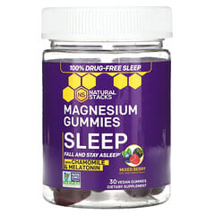 Natural Stacks, Magnesium Gummies, Sleep, Mixed Berry, 30 Vegan Gummies