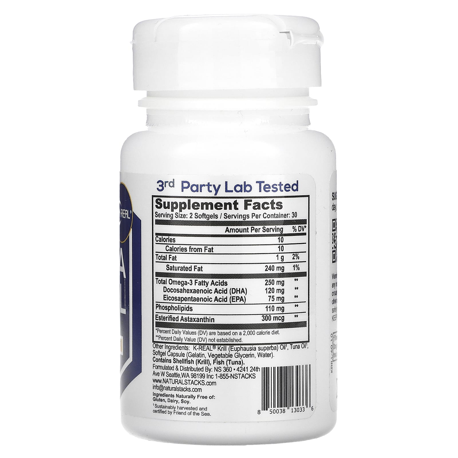 Natural Stacks, Max DHA Krill Oil with Tuna Oil, 60 Softgels