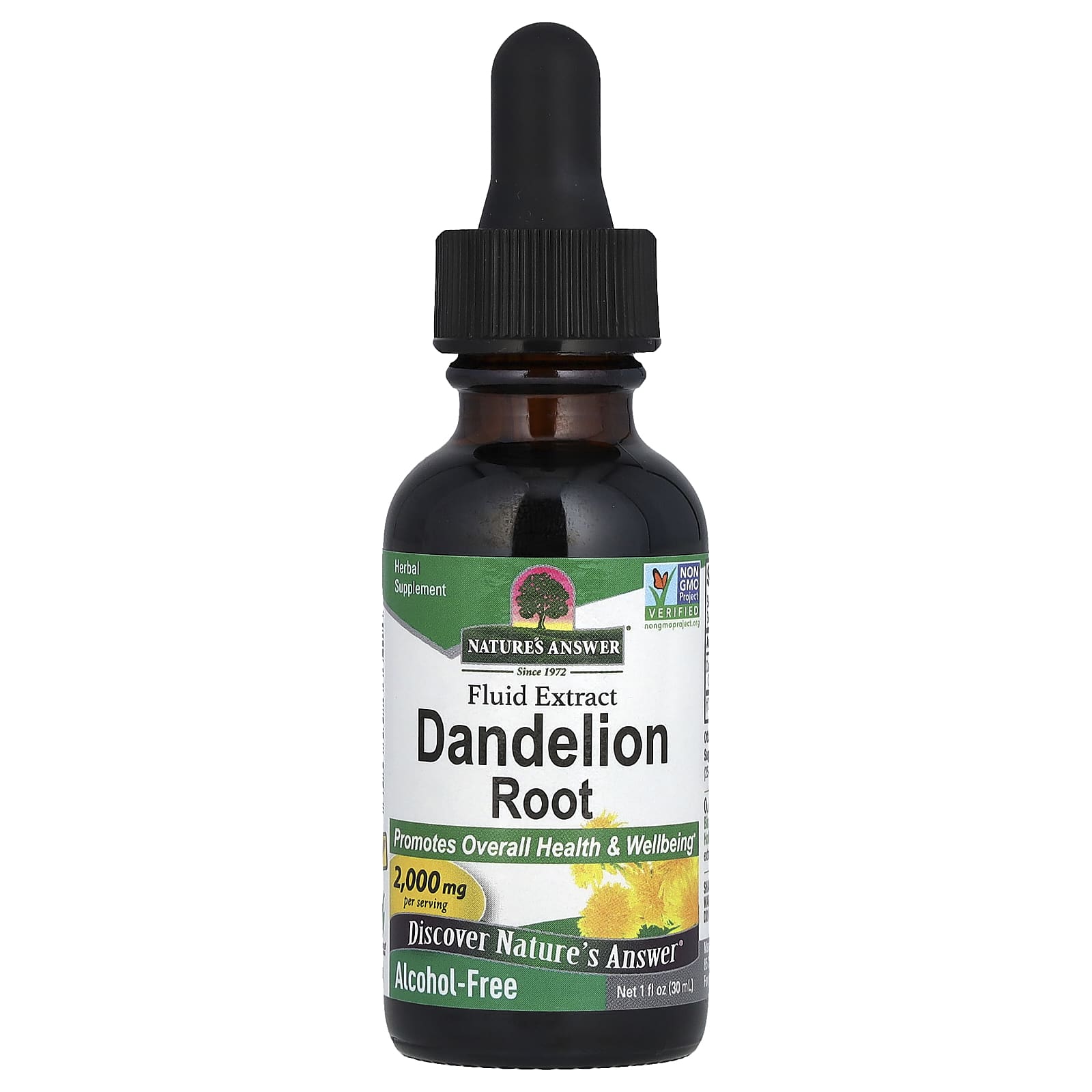 Nature's Answer, Fluid Extract, Dandelion Root, Alcohol Free, 2,000 mg ...