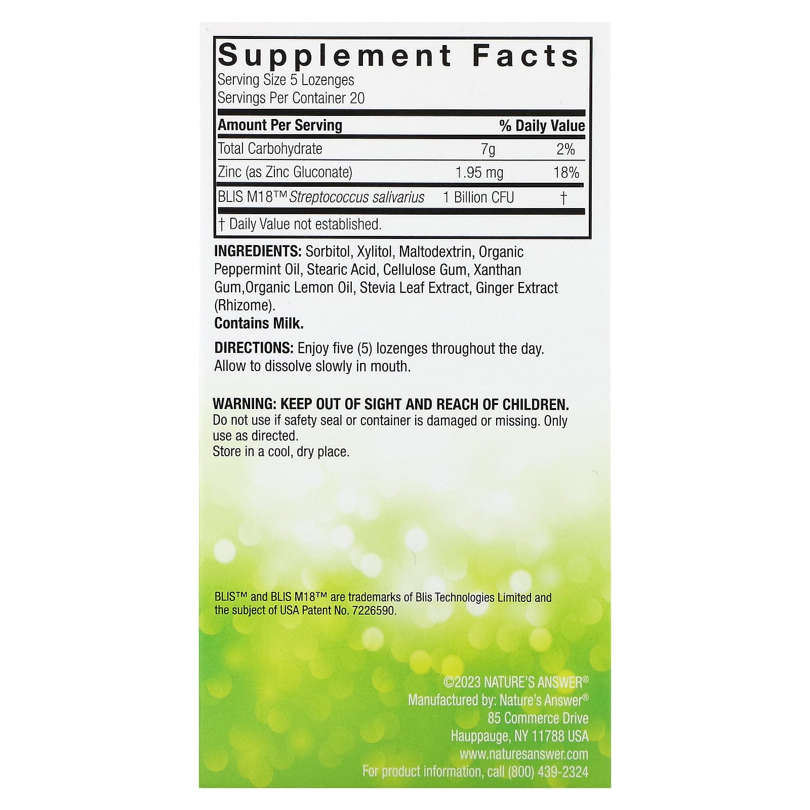 Nature's Answer, PerioBrite Dry Mouth Lozenges, Lemon-Lime Mint, 100 ...