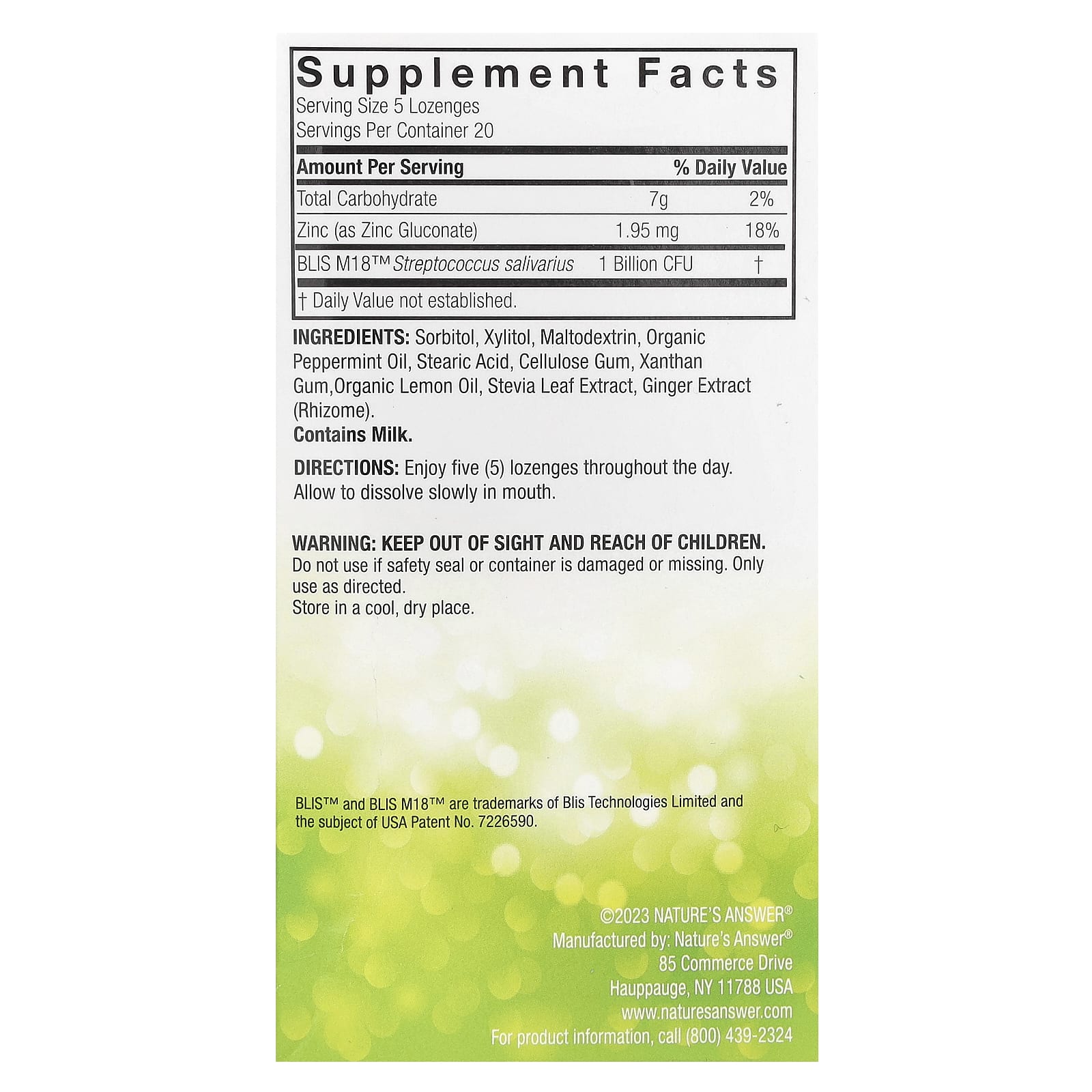 Nature's Answer, PerioBrite® Dry Mouth Lozenges, Lemon-Lime Mint, 100 ...