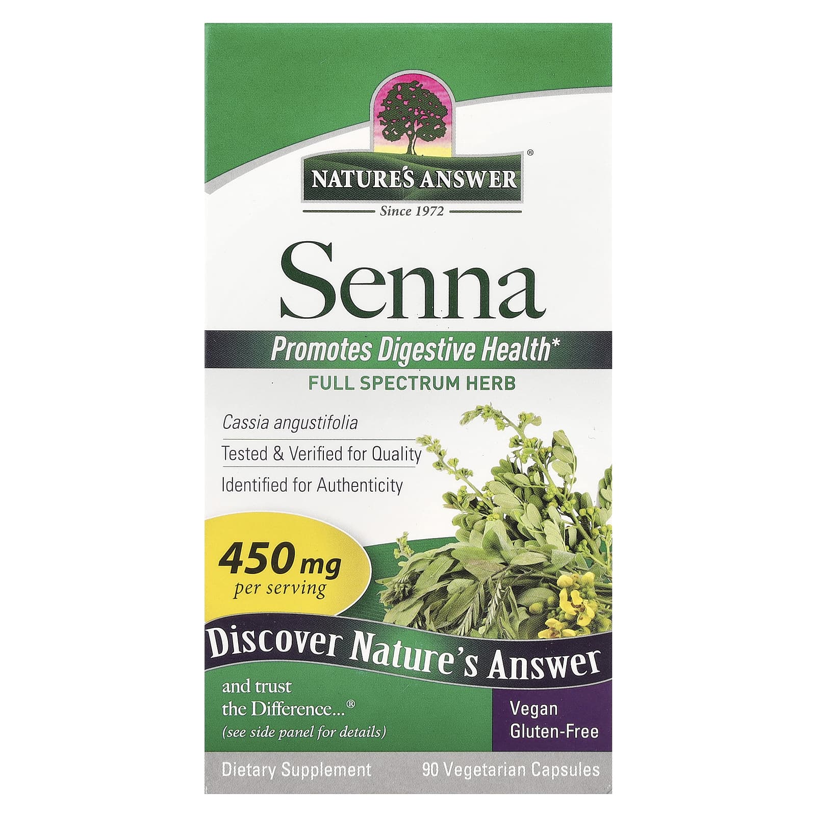 Nature's Answer, Senna, 450 mg, 90 Vegetarian Capsules