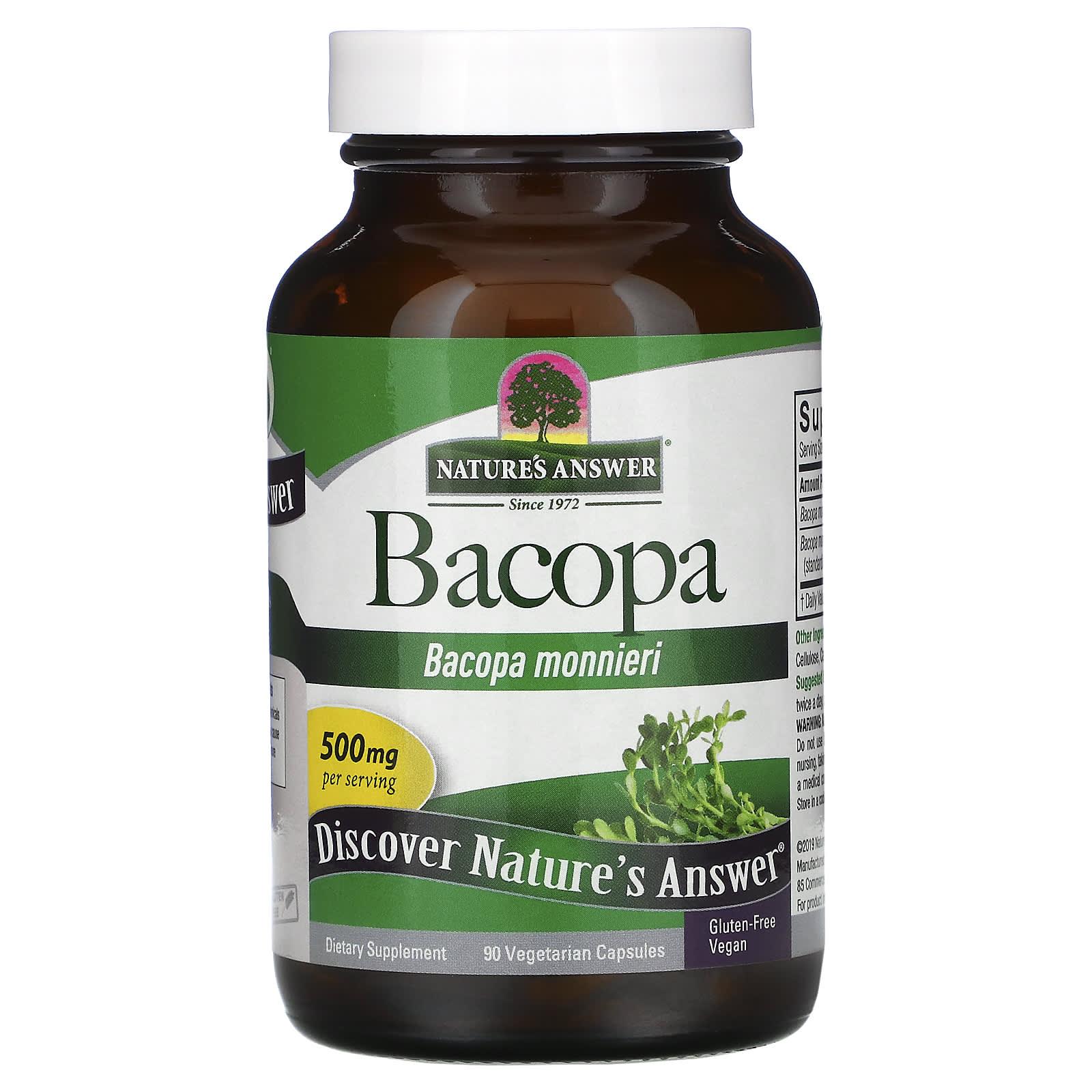 Nature's Answer, Bacopa, 500 mg, 90 Vegetarian Capsules