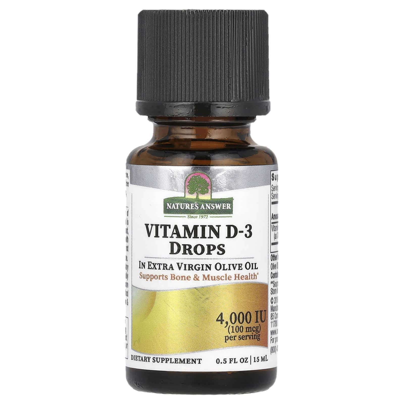 Nature's Answer, Vitamin D-3 Drops, In Extra Virgin Olive Oil, 100 mcg ...