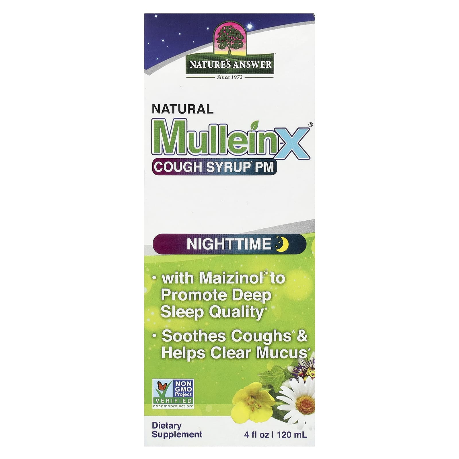 Nature's Answer, Natural Mullein-X Cough Syrup PM, Nighttime , 4 fl oz ...