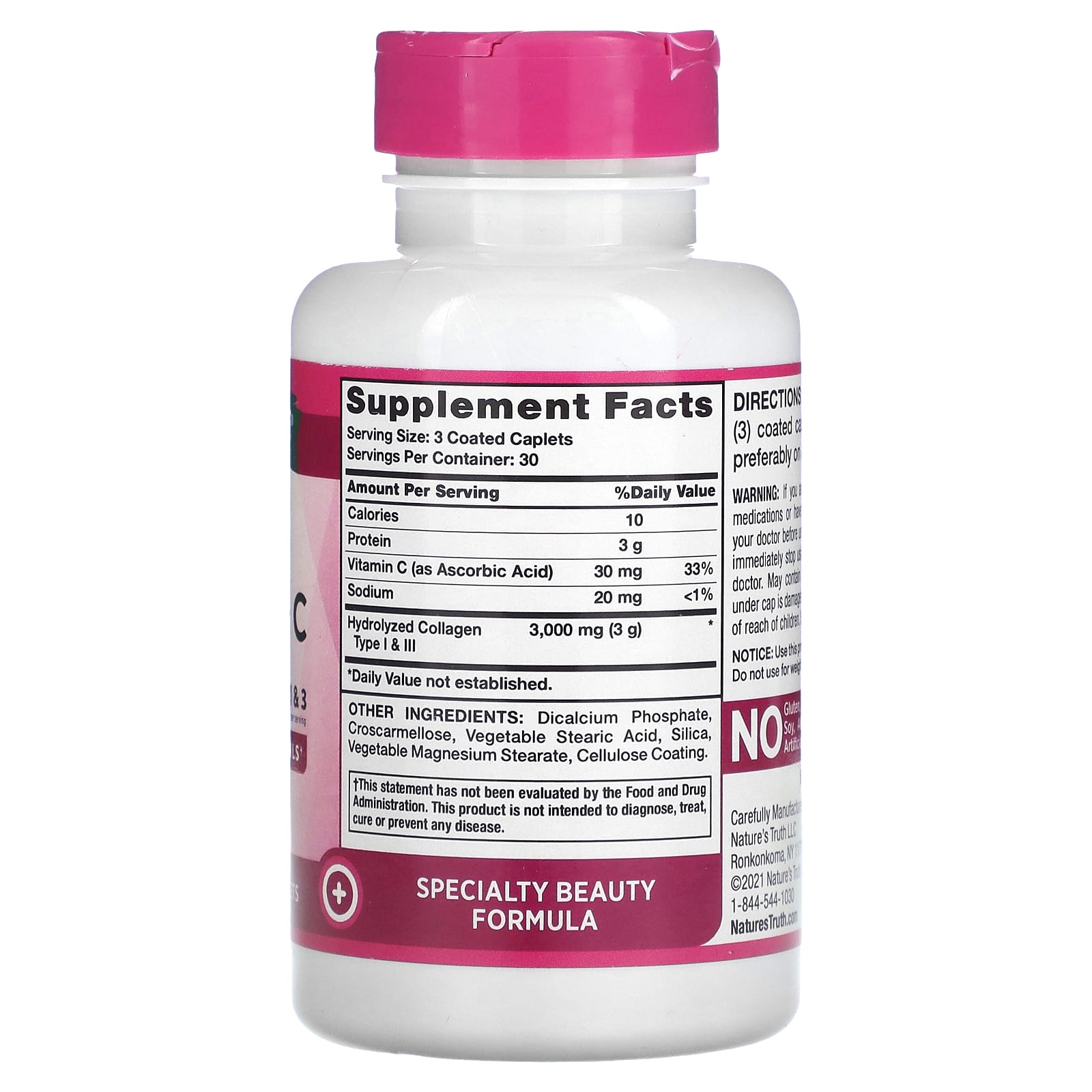 Nature's Truth, Ultra Collagen + C, 90 Coated Caplets