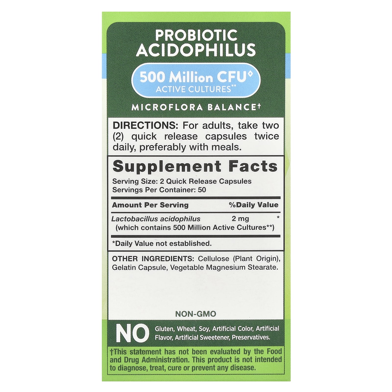 Nature's Truth, Probiotic Acidophilus, 100 Quick Release Capsules (1 mg ...