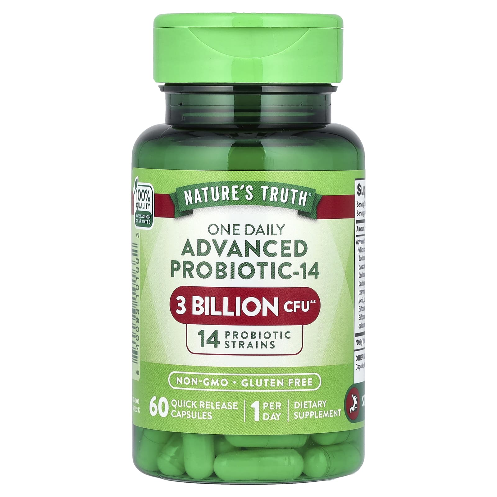 Nature's Truth, One Daily Advanced Probiotic-14, 3 Billion CFU, 60 ...