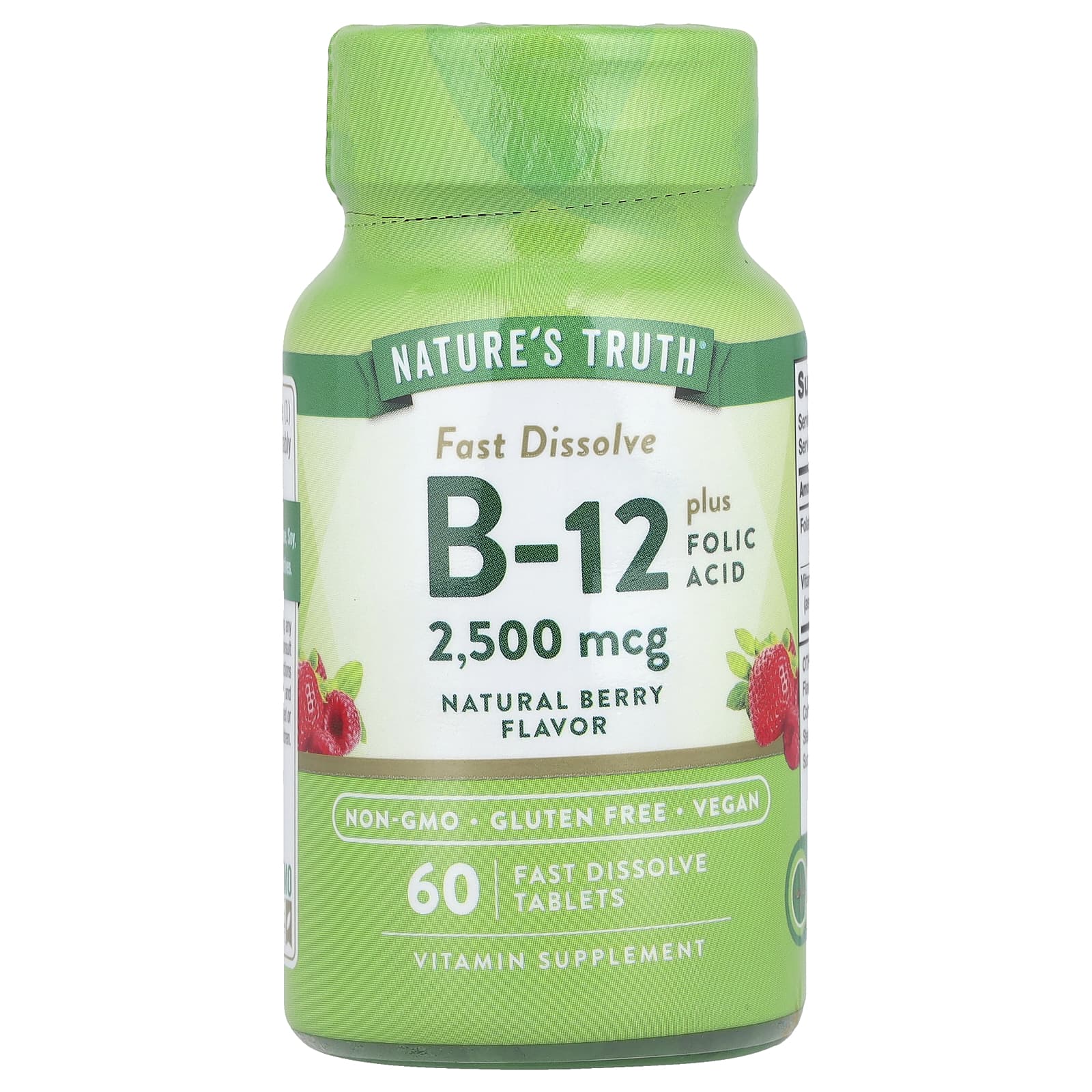 Nature's Truth, Vitamin B-12 plus Folic Acid, Natural Berry, 2,500 mcg ...