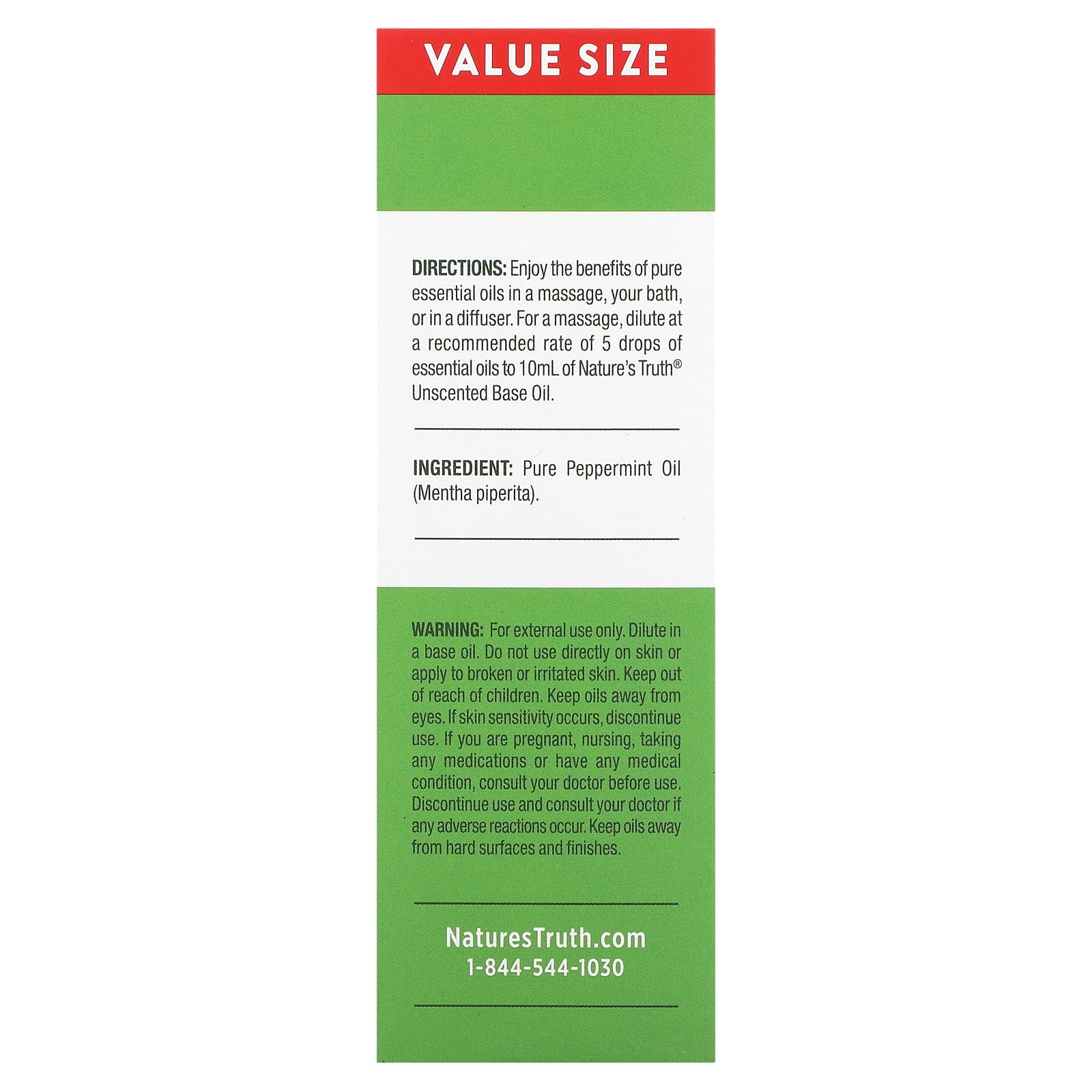 Nature's Truth, Pure Essential Oil, Refreshing Peppermint, 2 fl oz (59 ml)