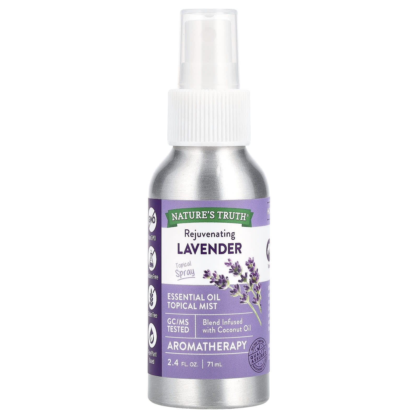 Nature's Truth, Essential Oil Topical Mist, Rejuvenating Lavender, 2.4 ...