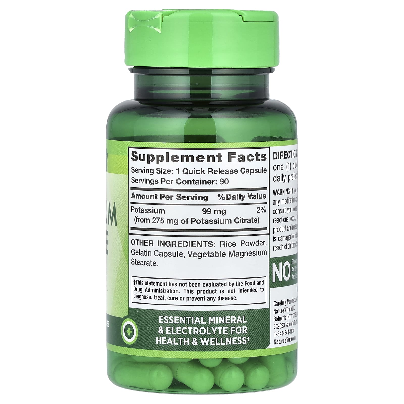 Nature's Truth, Potassium Citrate , 275 mg, 90 Quick Release Capsules
