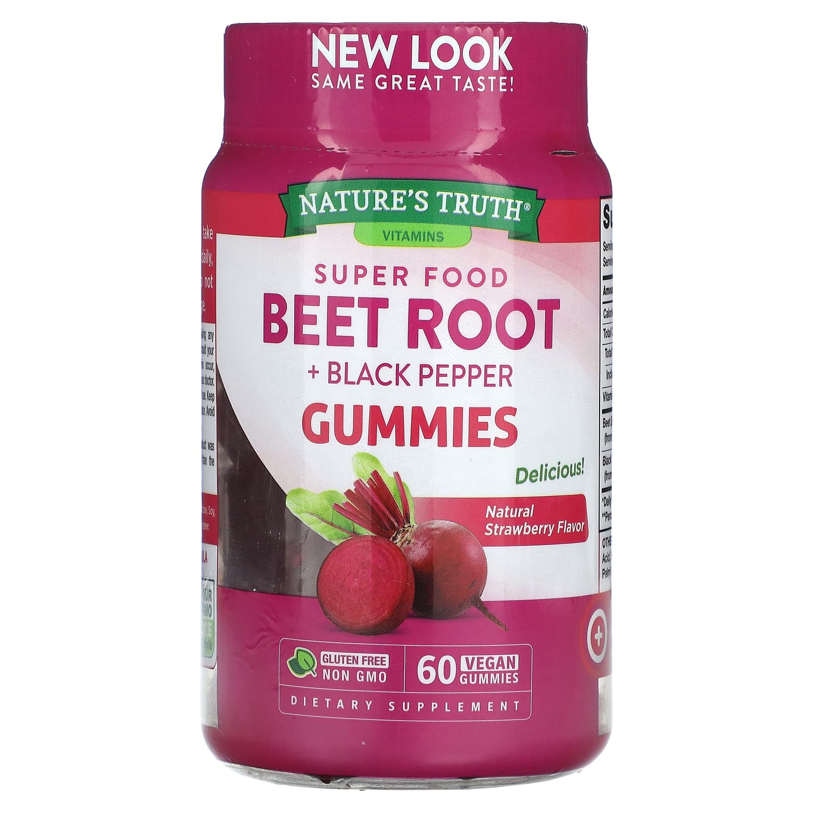 Nature's Truth, Super Food Beet Root + Black Pepper, Natural Strawberry ...