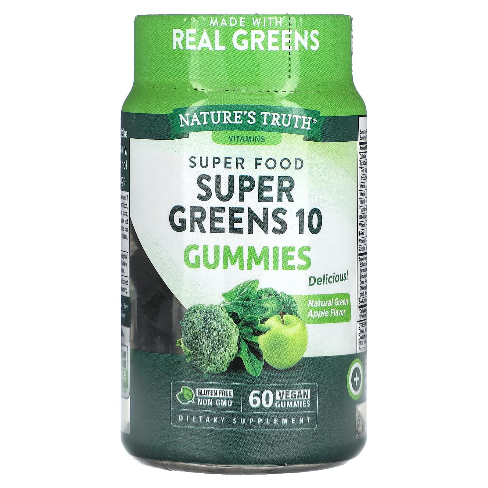Nature's Truth, Super Food, Super Greens 10, Natural Green Apple, 60 ...