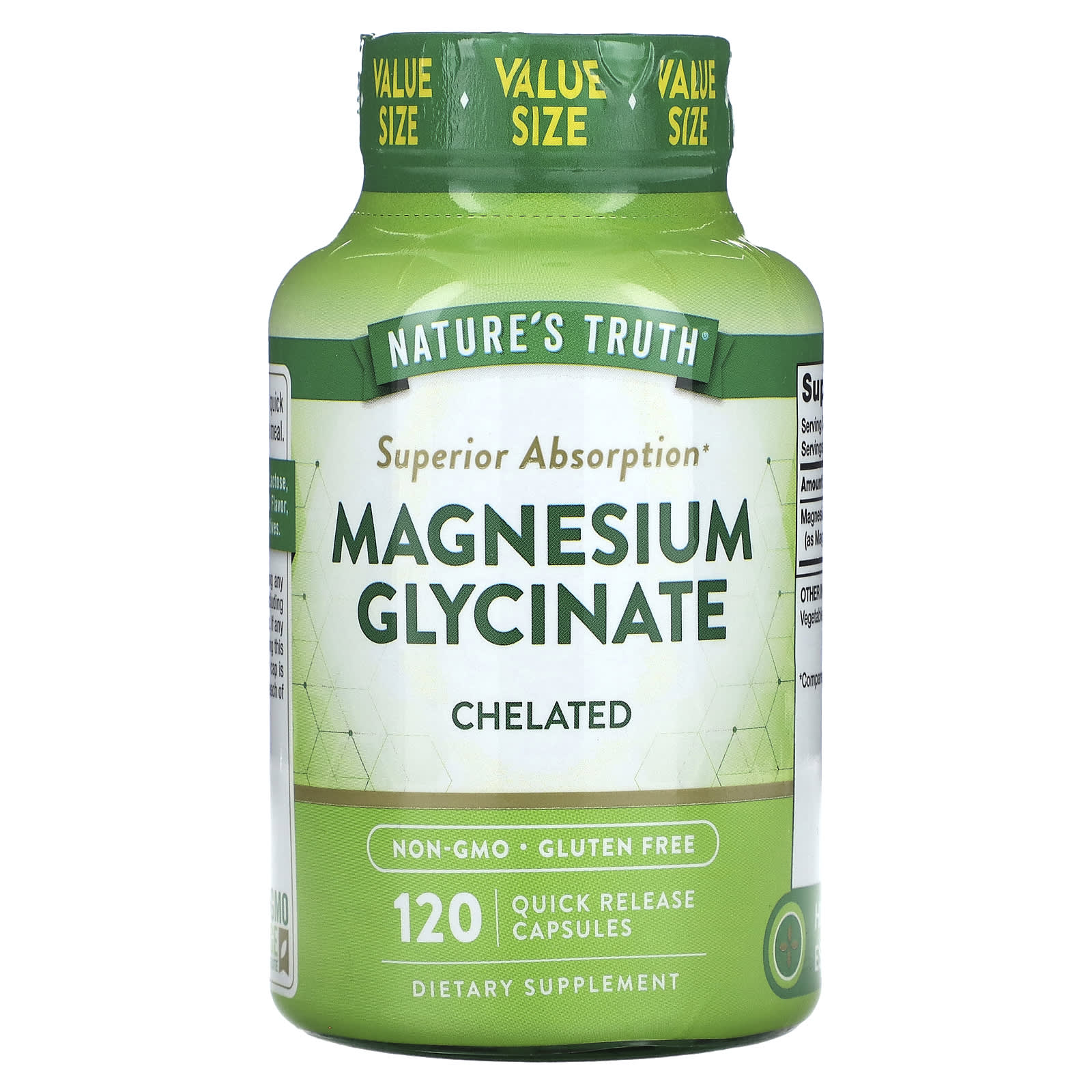Nature's Truth, Glicinato de magnesio, Quelado, 120 cápsulas de ...