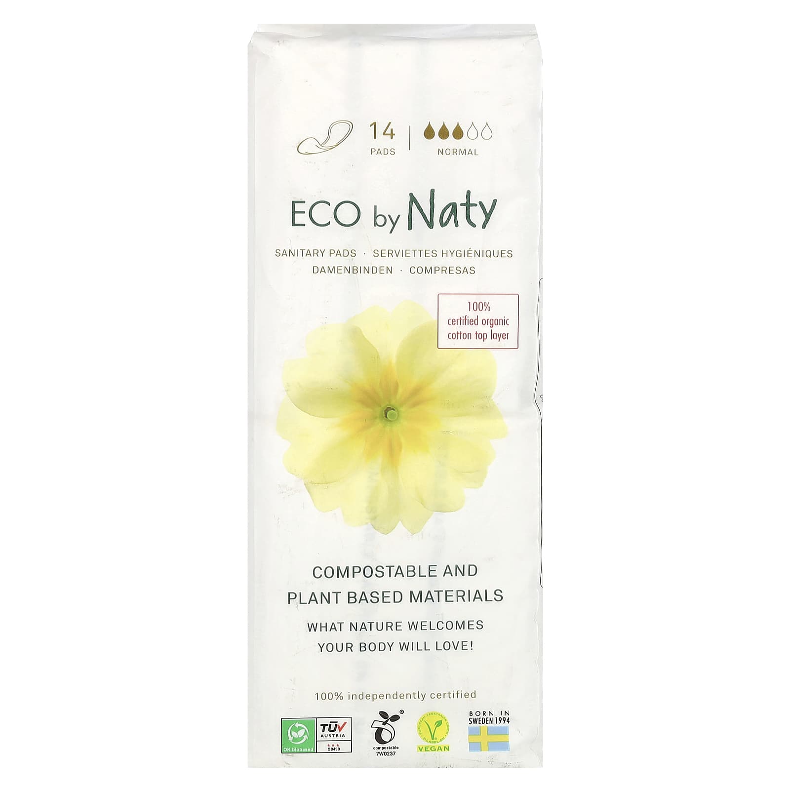 Naty, Sanitary Pads, Normal, 14 Pads