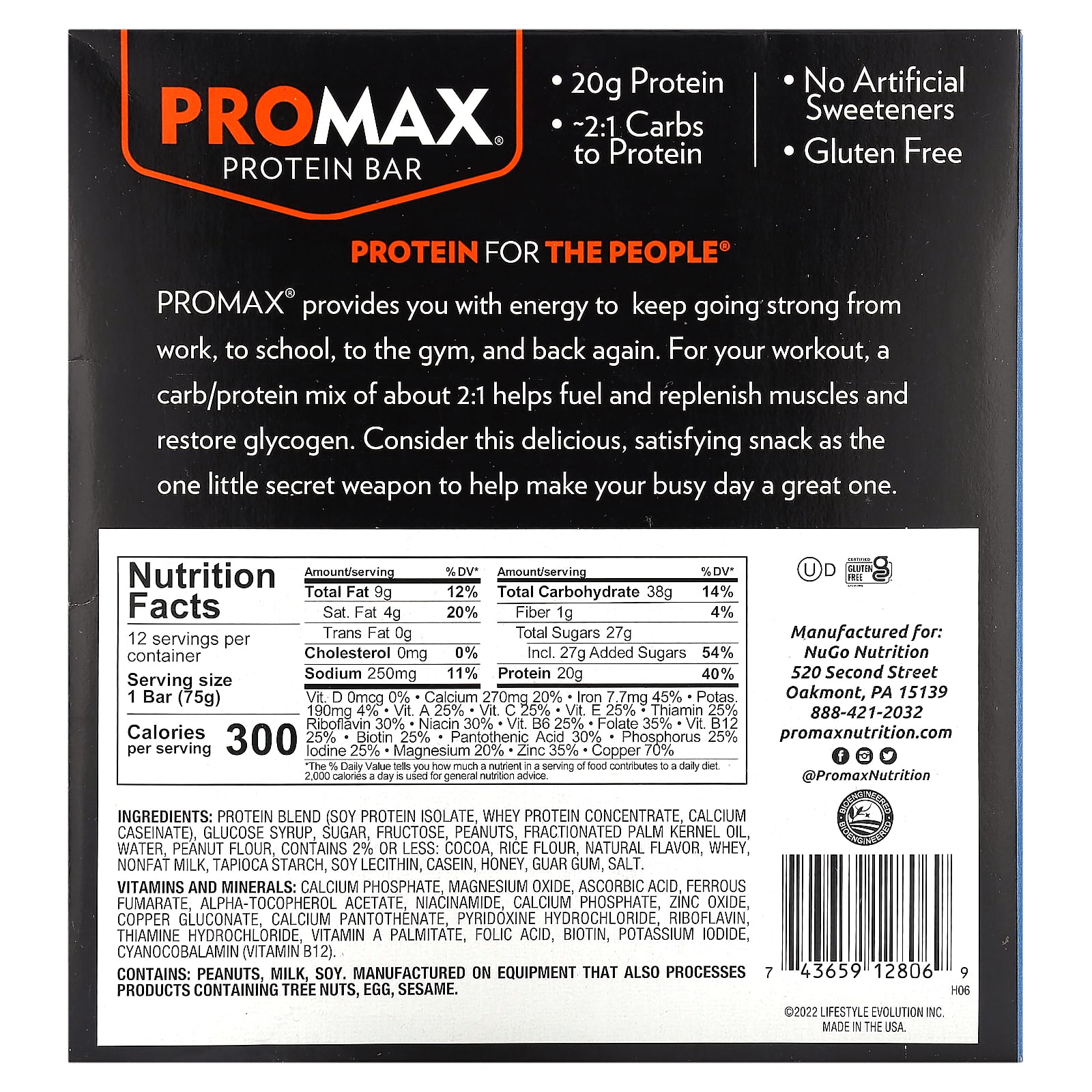 NuGo Nutrition, Promax Protein Bar, Nutty Butter Crisp, 12 Bars, 2.64 ...