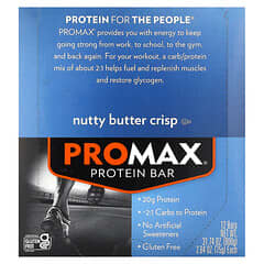 NuGo Nutrition, Promax Protein Bar, Nutty Butter Crisp, 12 Bars, 2.64 ...