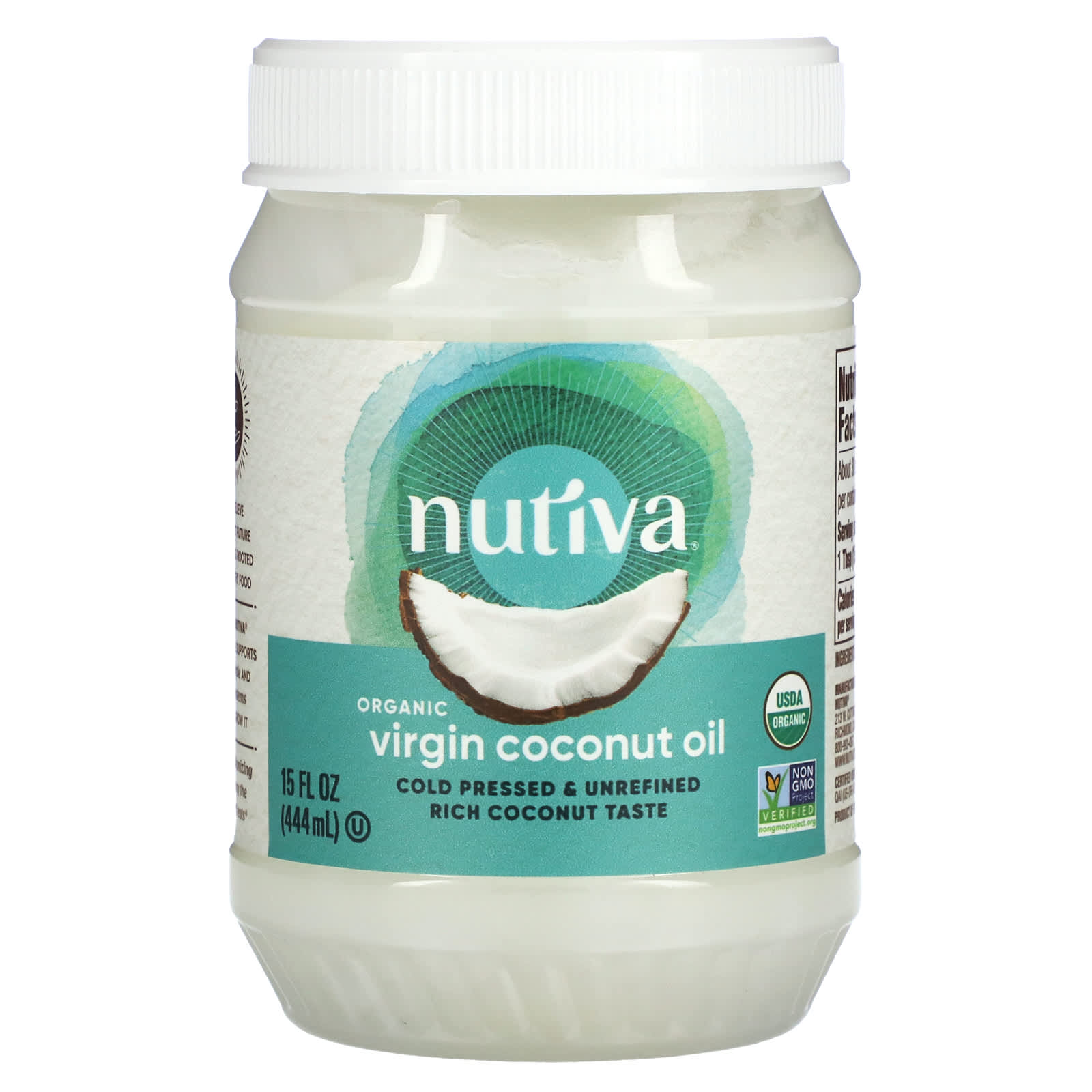 Nutiva, Organic Virgin Coconut Oil, 15 fl oz (444 ml)