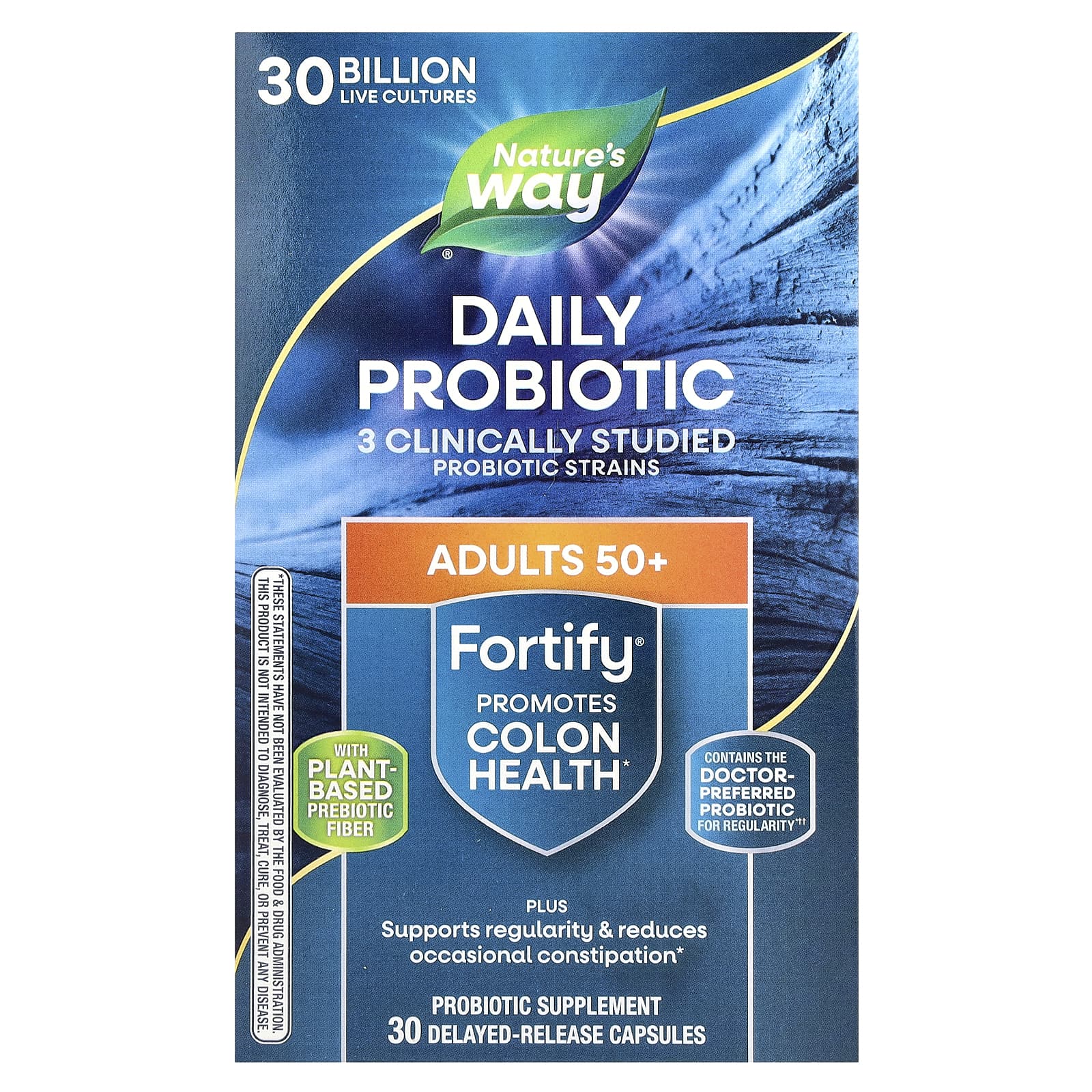 Nature's Way, Fortify®, Daily Probiotic, Adults 50+, 30 Billion CFU, 30 Delayed-Release Capsules