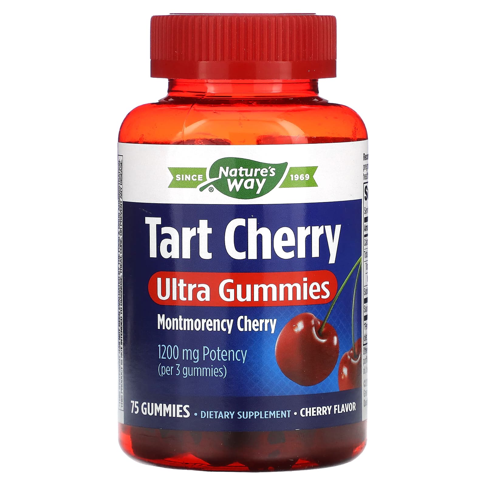 Nature's Way, Tart Cherry, Ultra Gummies, Cherry, 1,200 mg, 75 Gummies ...