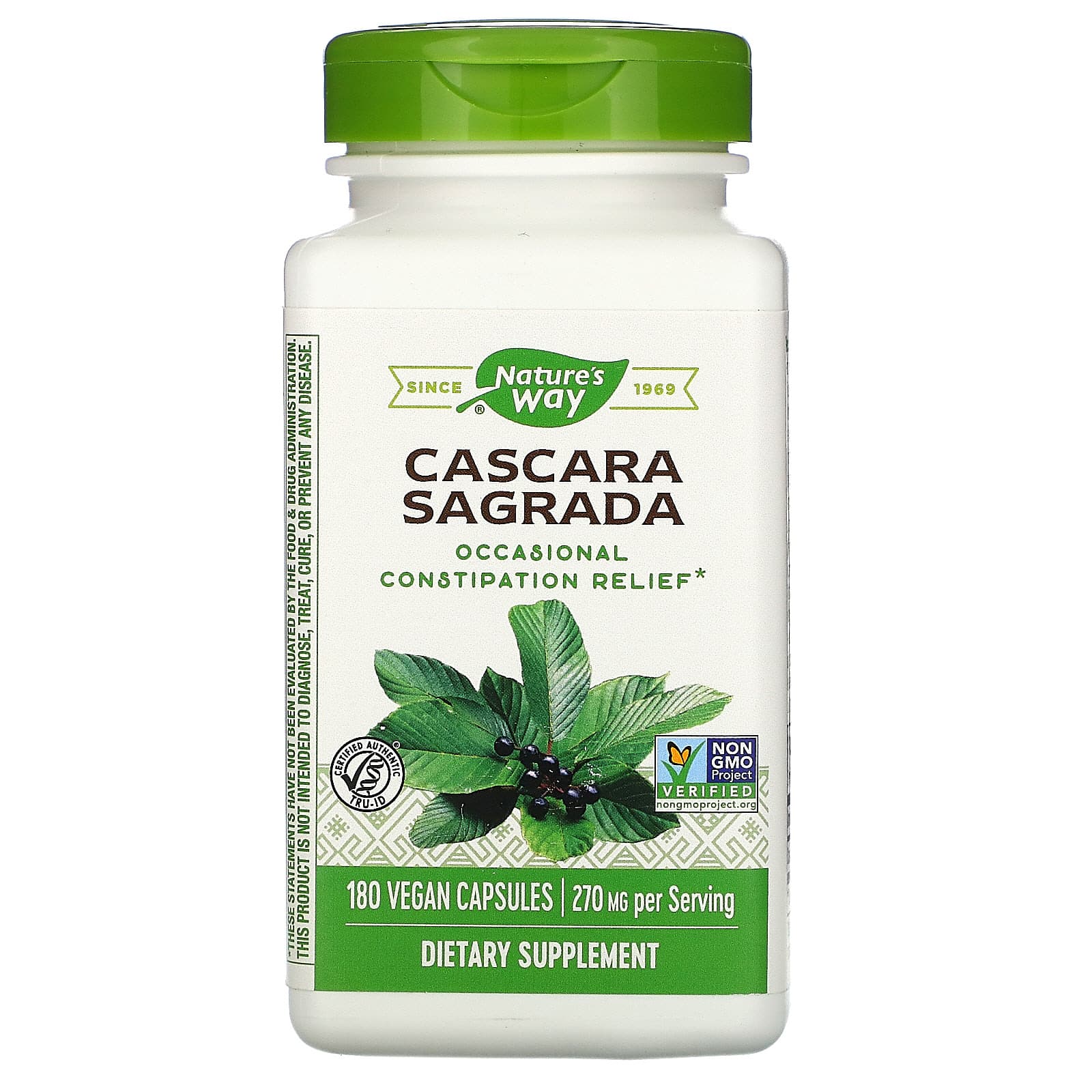 Nature's Way, Cascara Sagrada, 270 mg, 180 Vegan Capsules