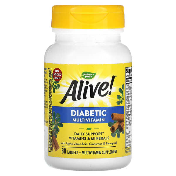 Nature's Way, Alive! Diabetic Multivitamin, 60 Tablets