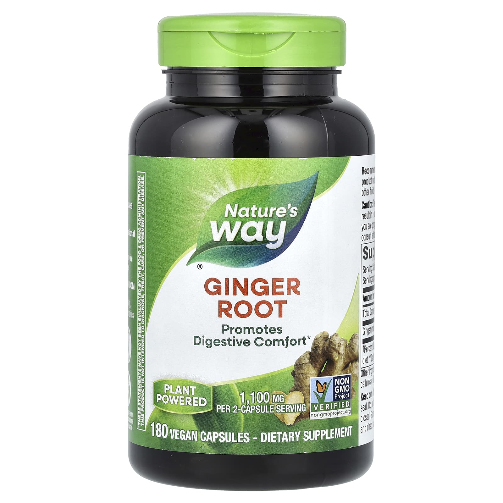 Nature's Way, Ginger Root, 1,100 mg, 180 Vegan Capsules (550 mg per ...