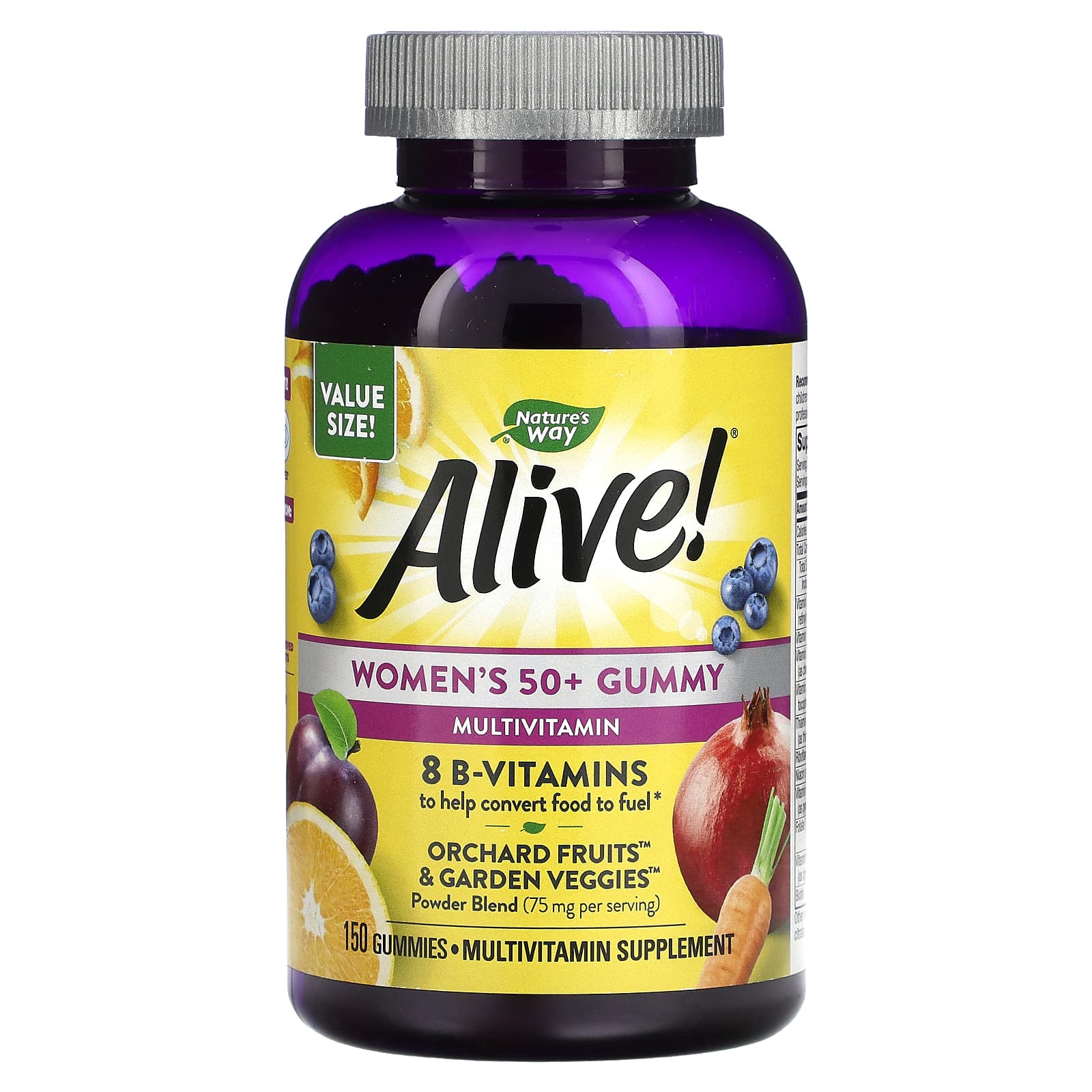 ناتشرز واي‏ Alive علكة فيتامينات متعددة للنساء 50 ، خليط التوت ، 150