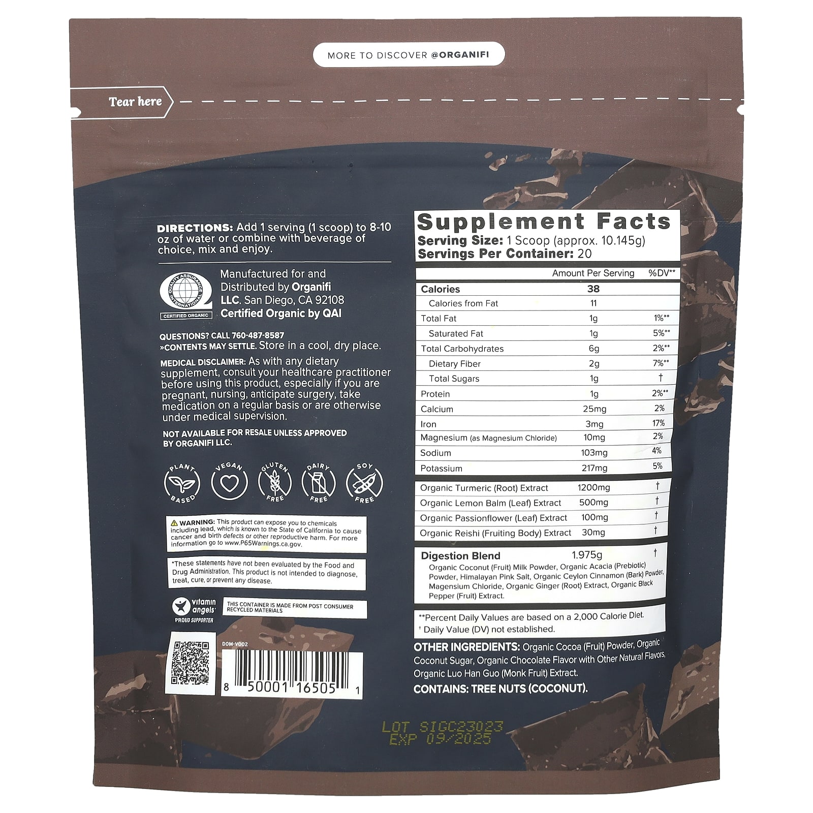 Organifi, ゴールド、チョコレート、240g（8.46オンス）