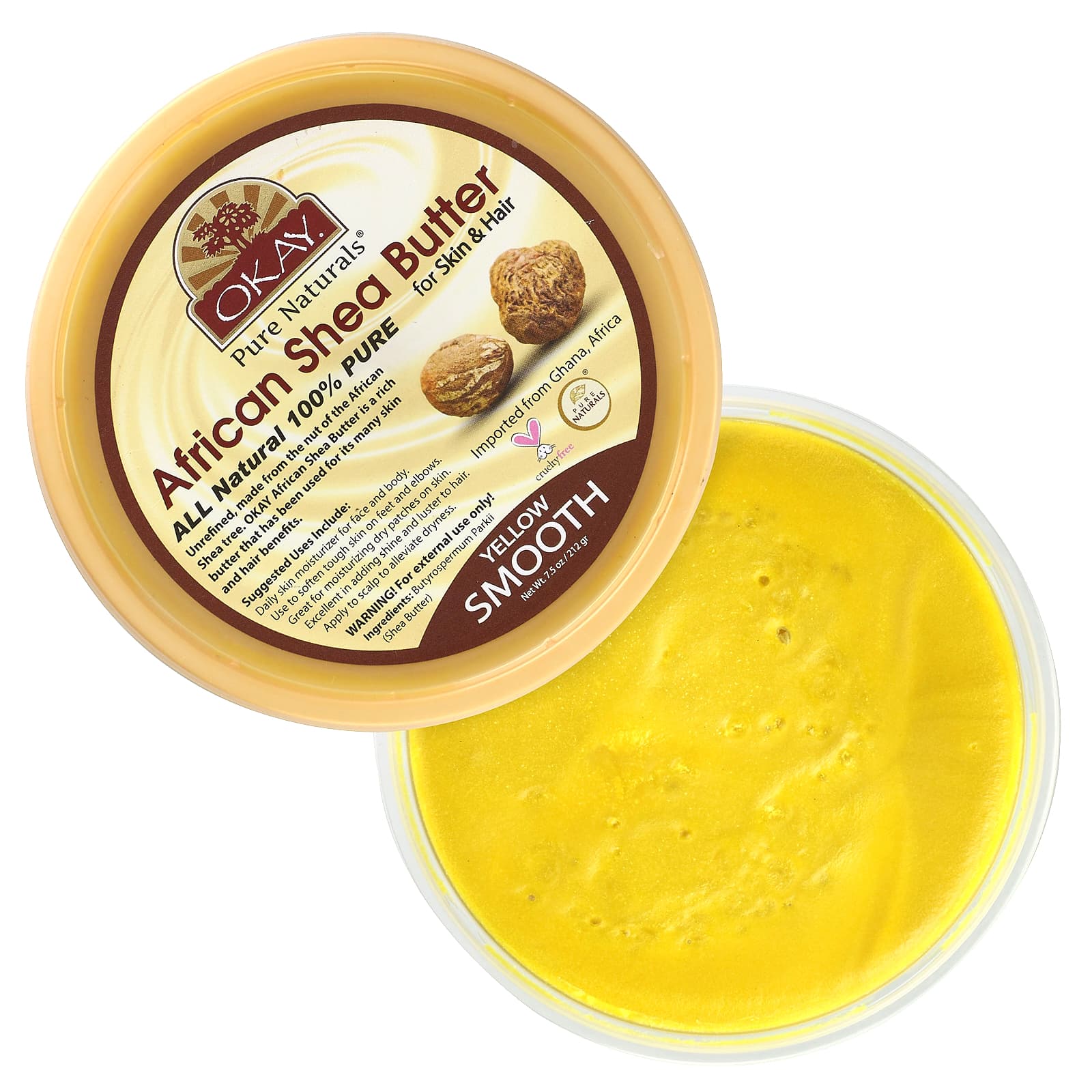 Okay Pure Naturals, African Shea Body Butter, For Skin & Hair, 7.5 oz ...